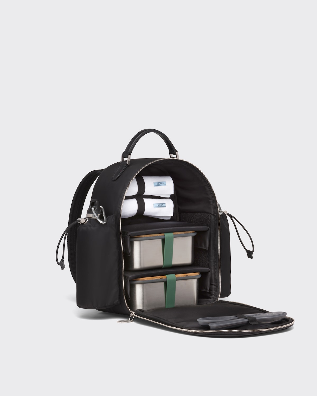 Black Fully Equipped Re-nylon Picnic Backpack | PRADA
