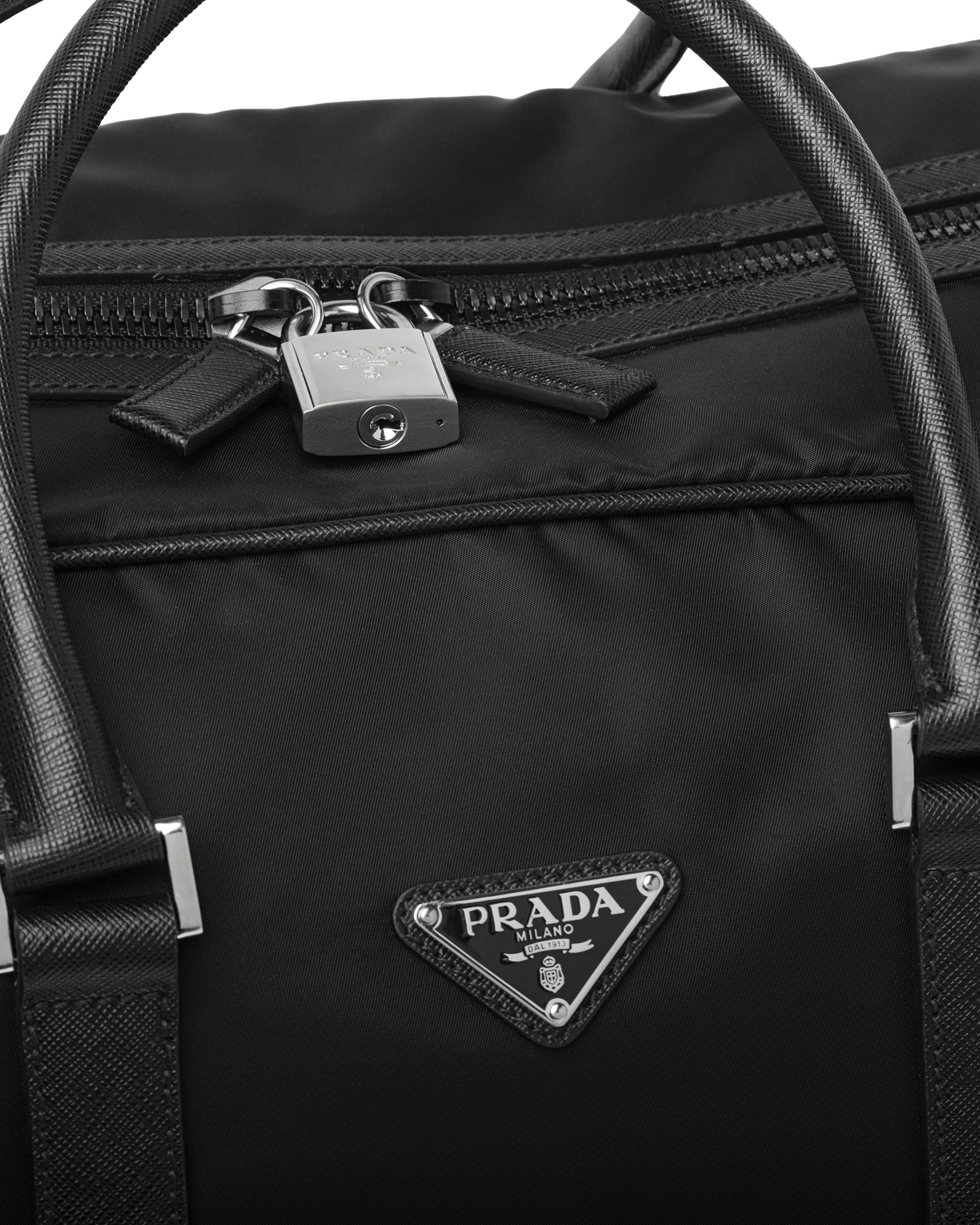 Nylon and Saffiano Leather Duffle Bag | Prada