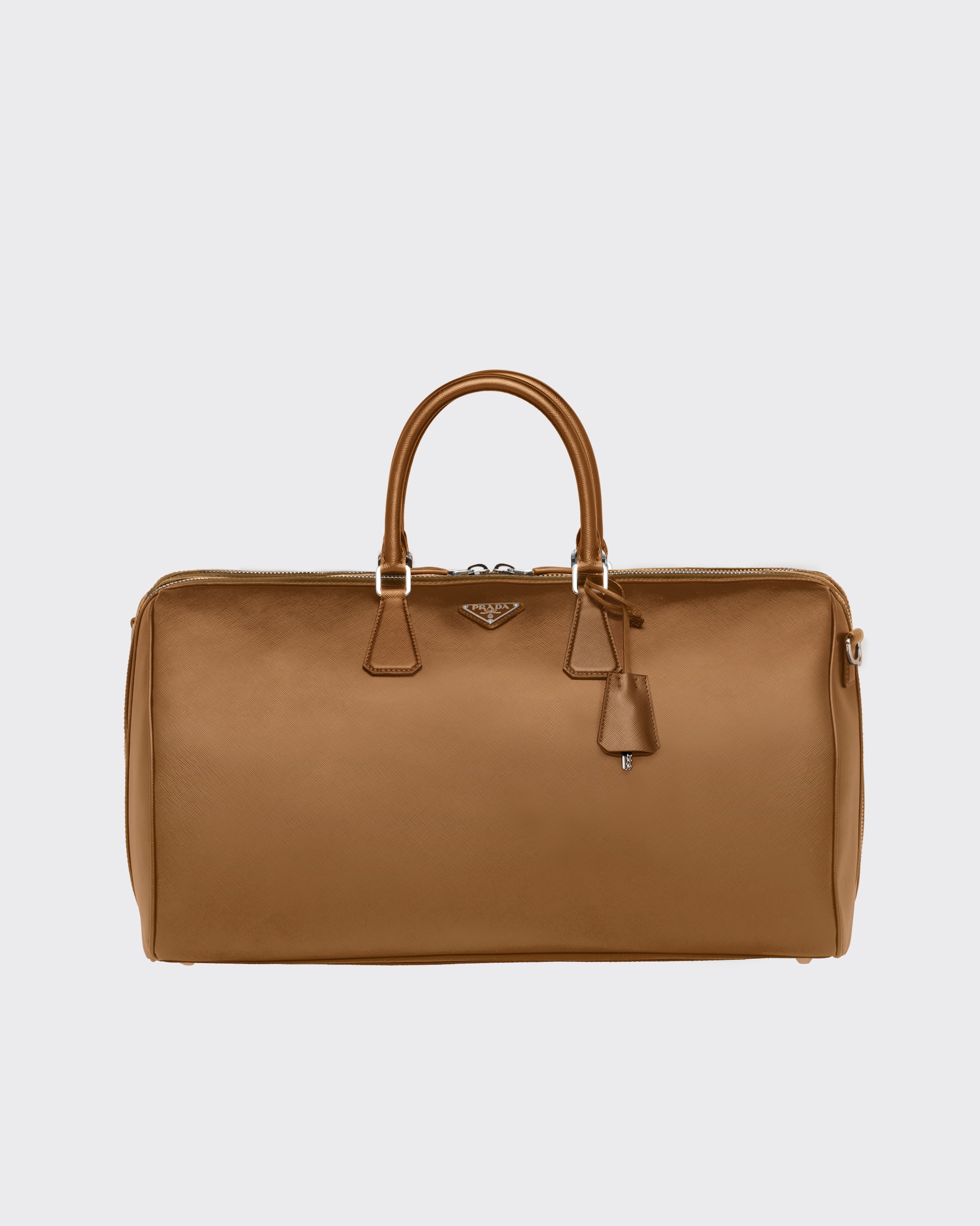 Cinnamon Saffiano Leather Travel Bag Prada
