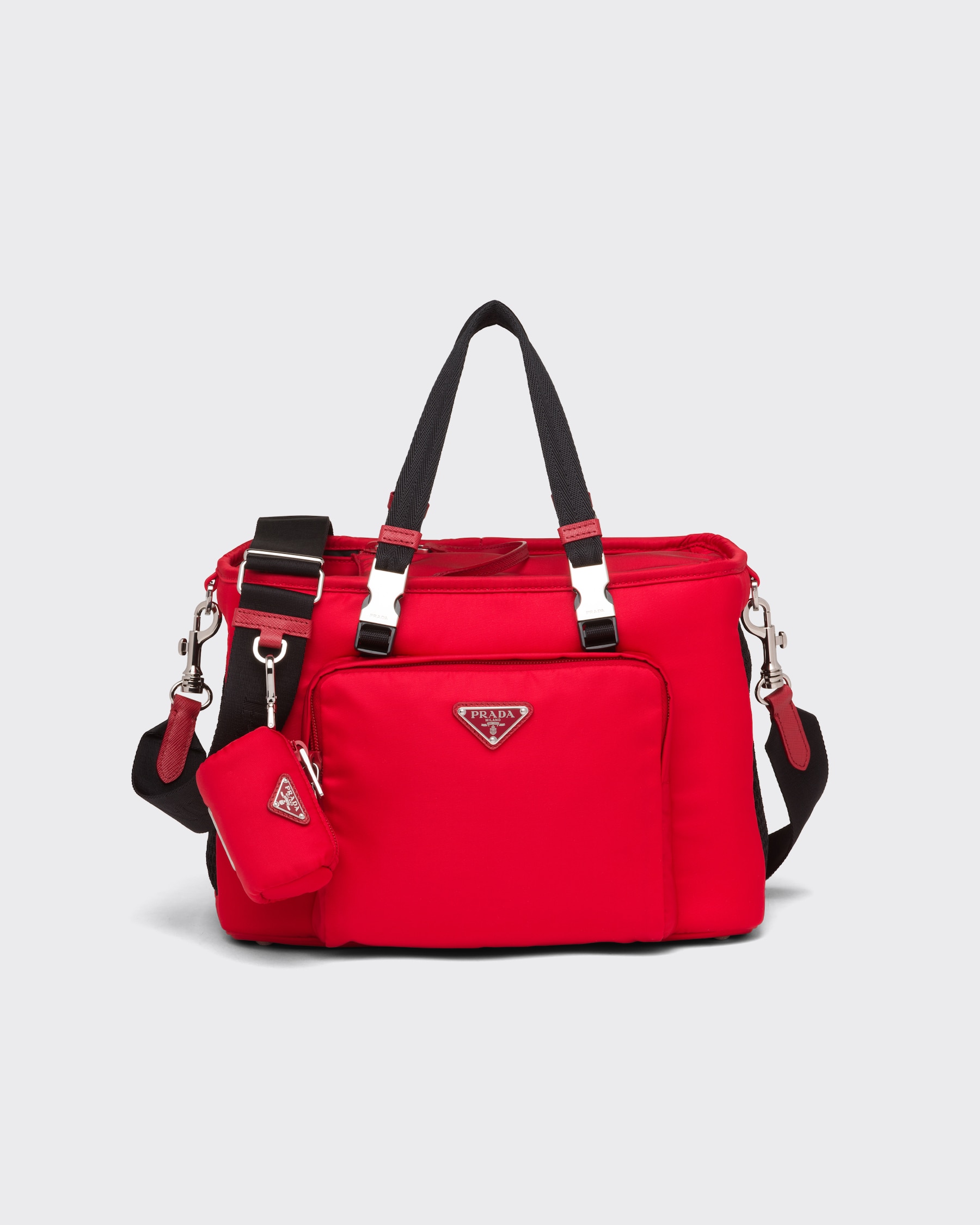 Red Re-nylon And Saffiano Leather Pet Bag | PRADA