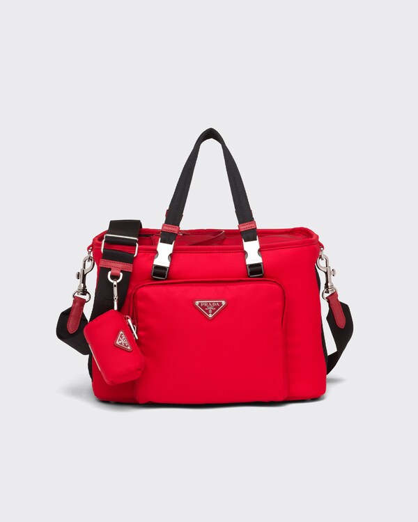 Red Re-nylon And Saffiano Leather Pet Bag | PRADA