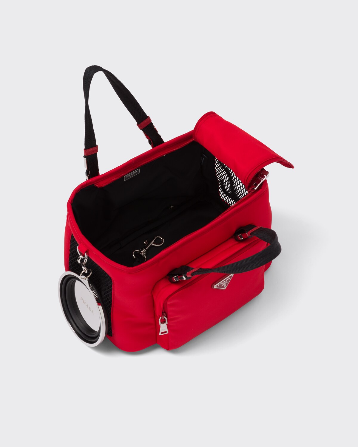 Red Re-nylon And Saffiano Leather Pet Bag | PRADA