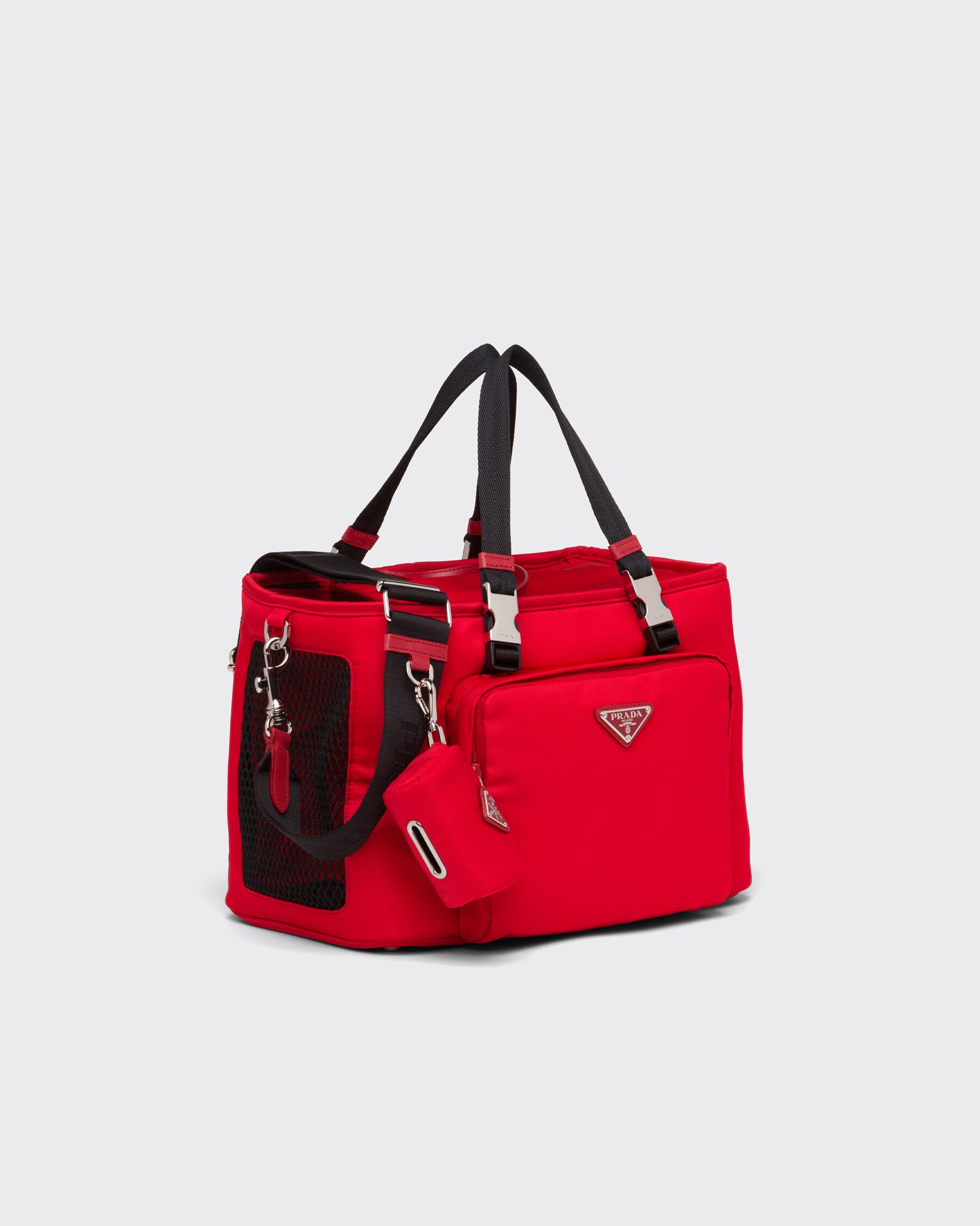 Red Re-nylon And Saffiano Leather Pet Bag | PRADA
