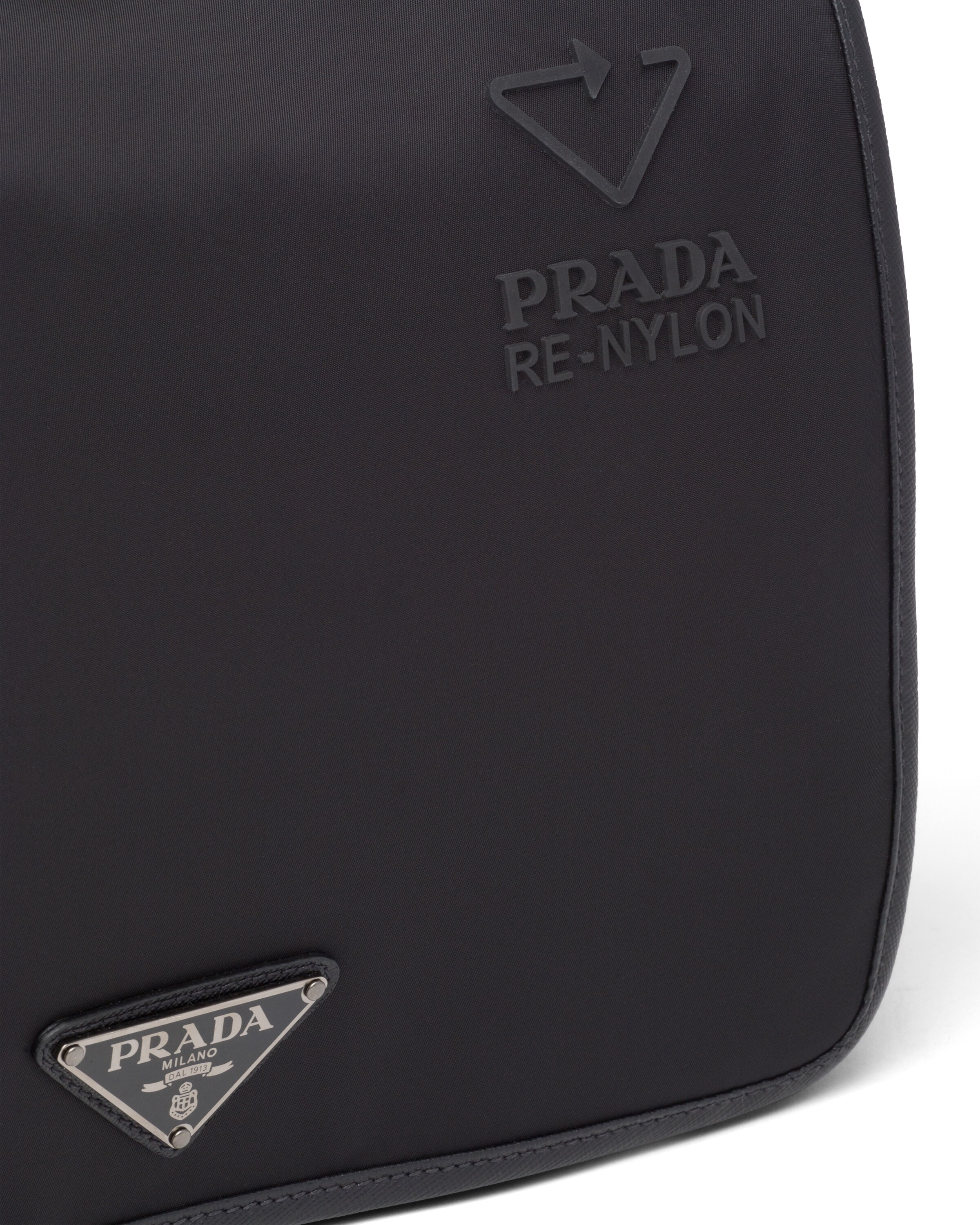 Black Re-Nylon and Saffiano leather shoulder bag | Prada