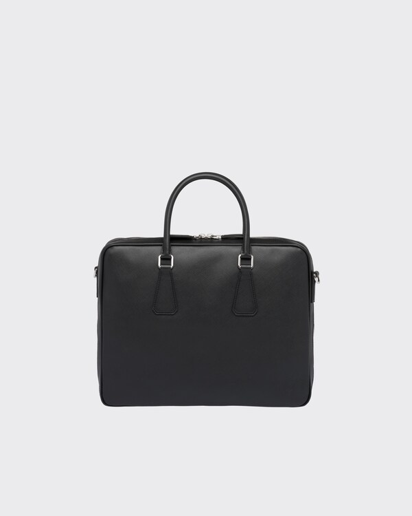 Black Saffiano Leather Work Bag | PRADA