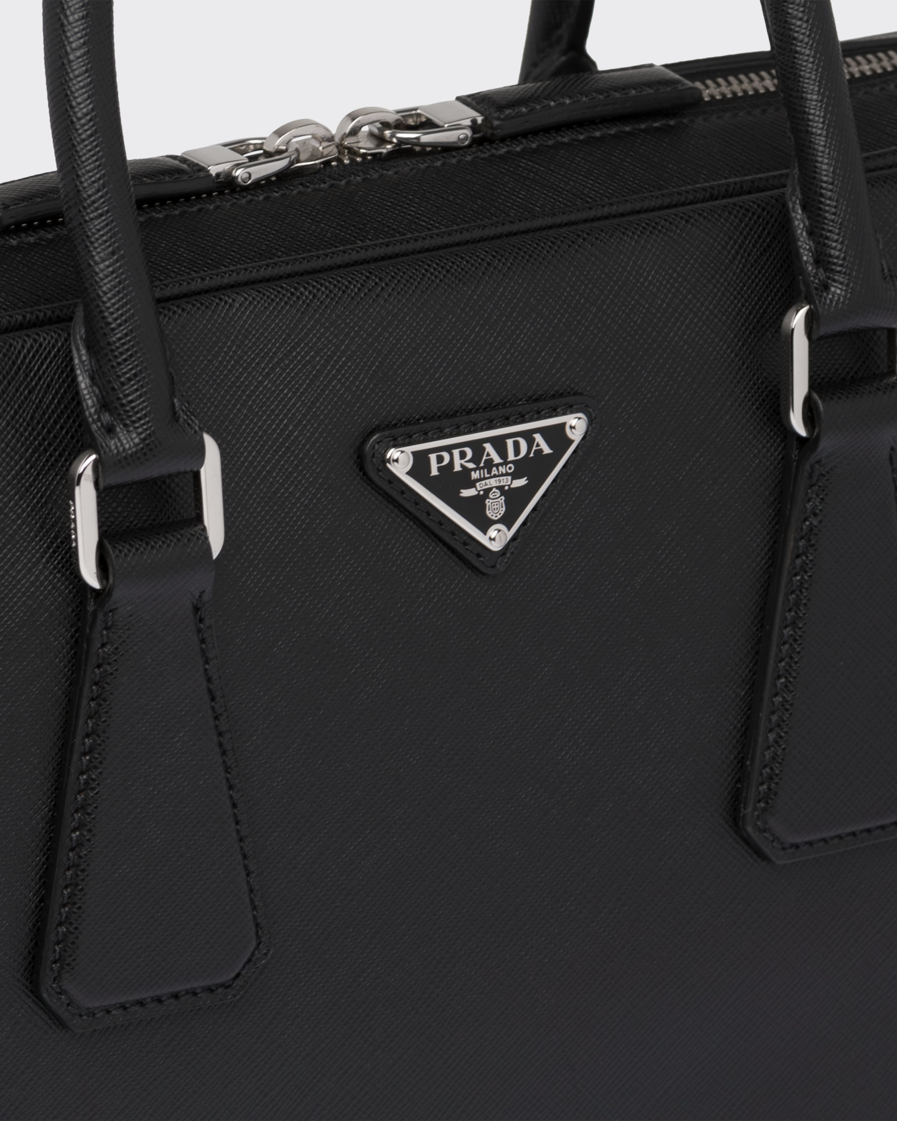 Black Saffiano Leather Work Bag | PRADA