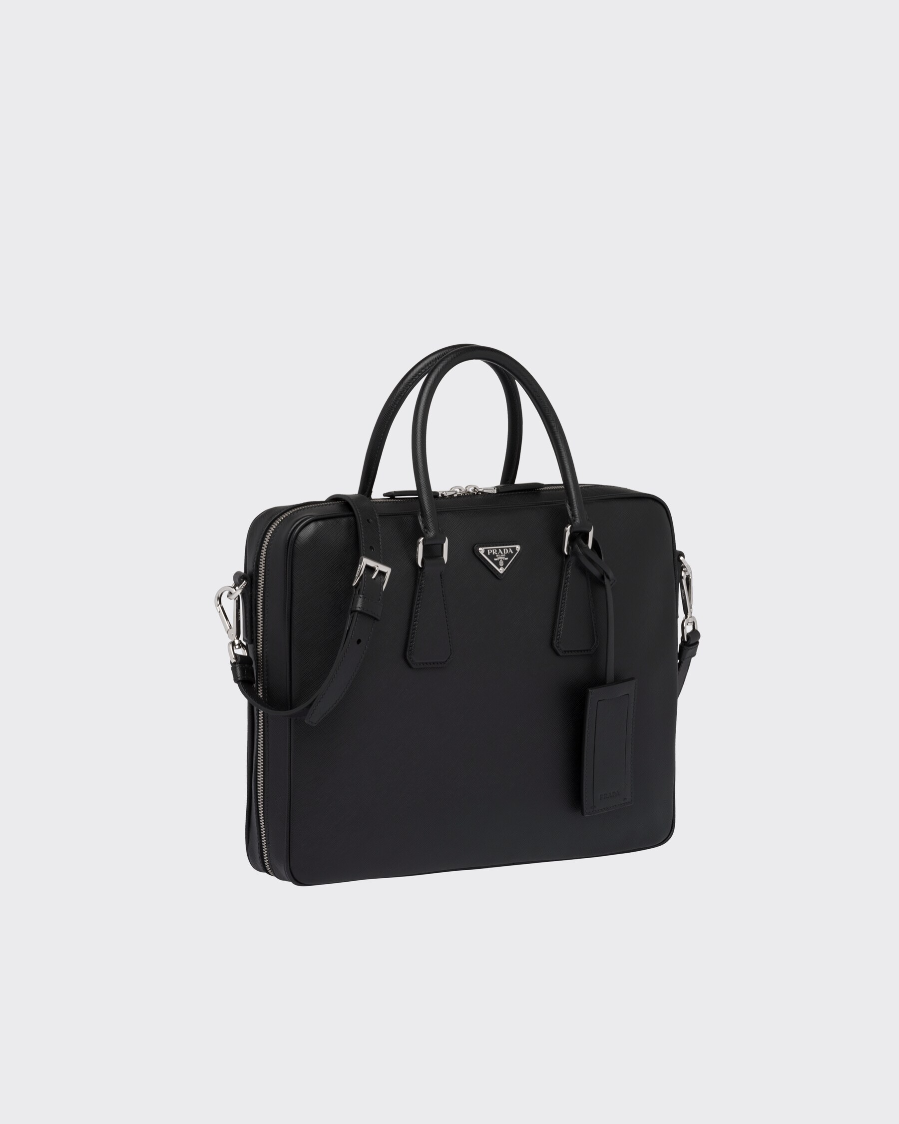 Black Saffiano Leather Work Bag | PRADA