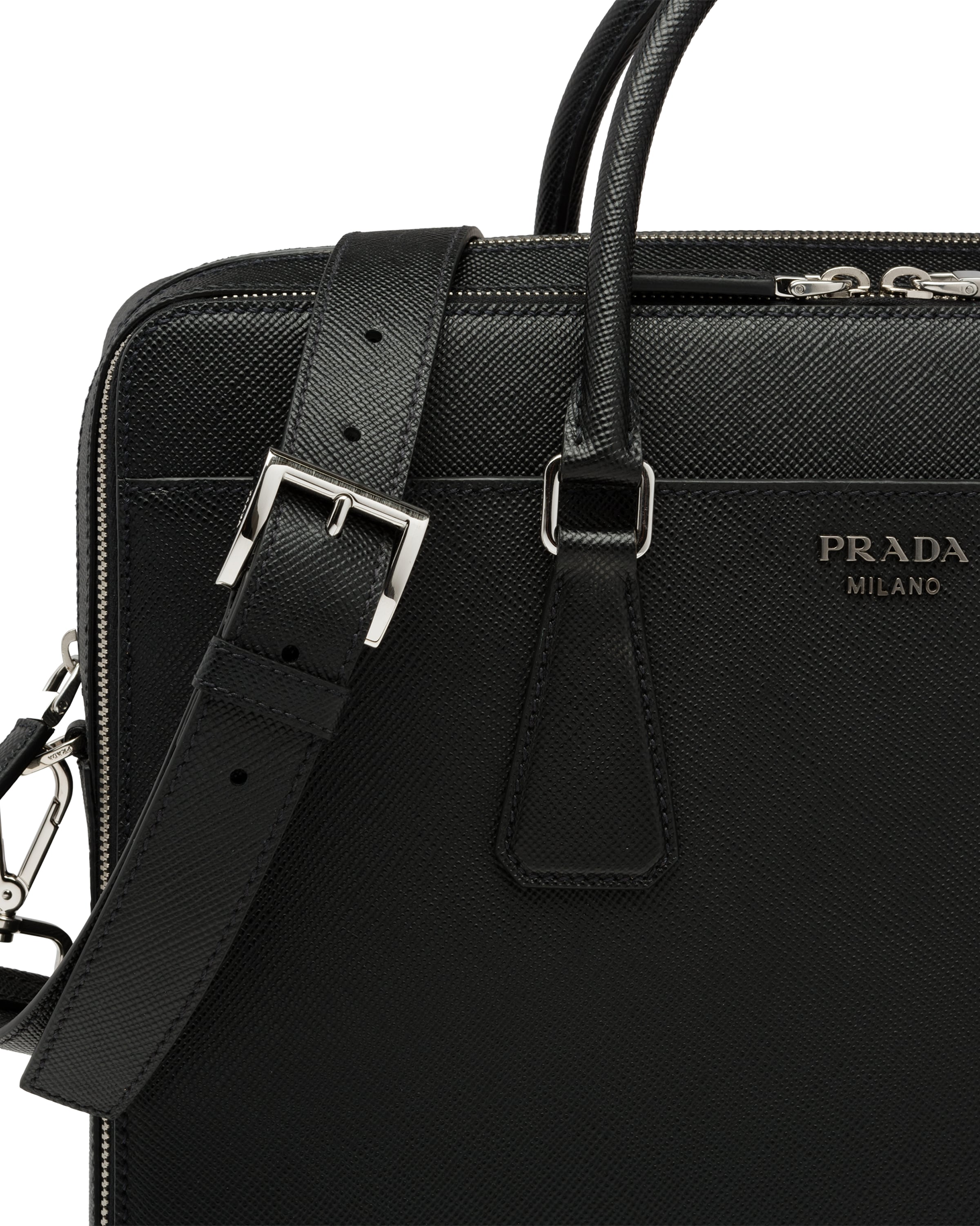 Black Saffiano Leather Briefcase | Prada
