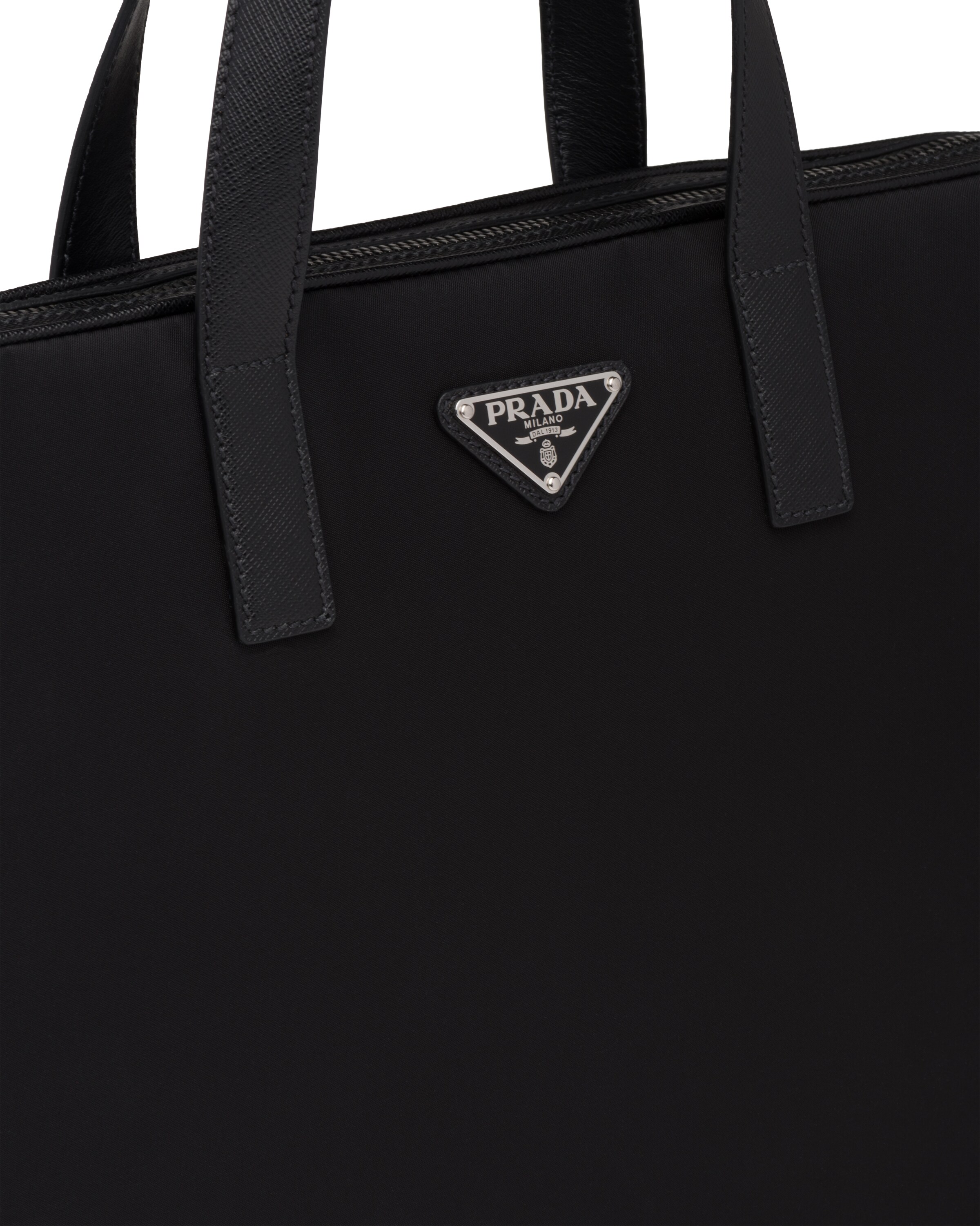 Black Nylon and Saffiano Leather Work Bag | Prada