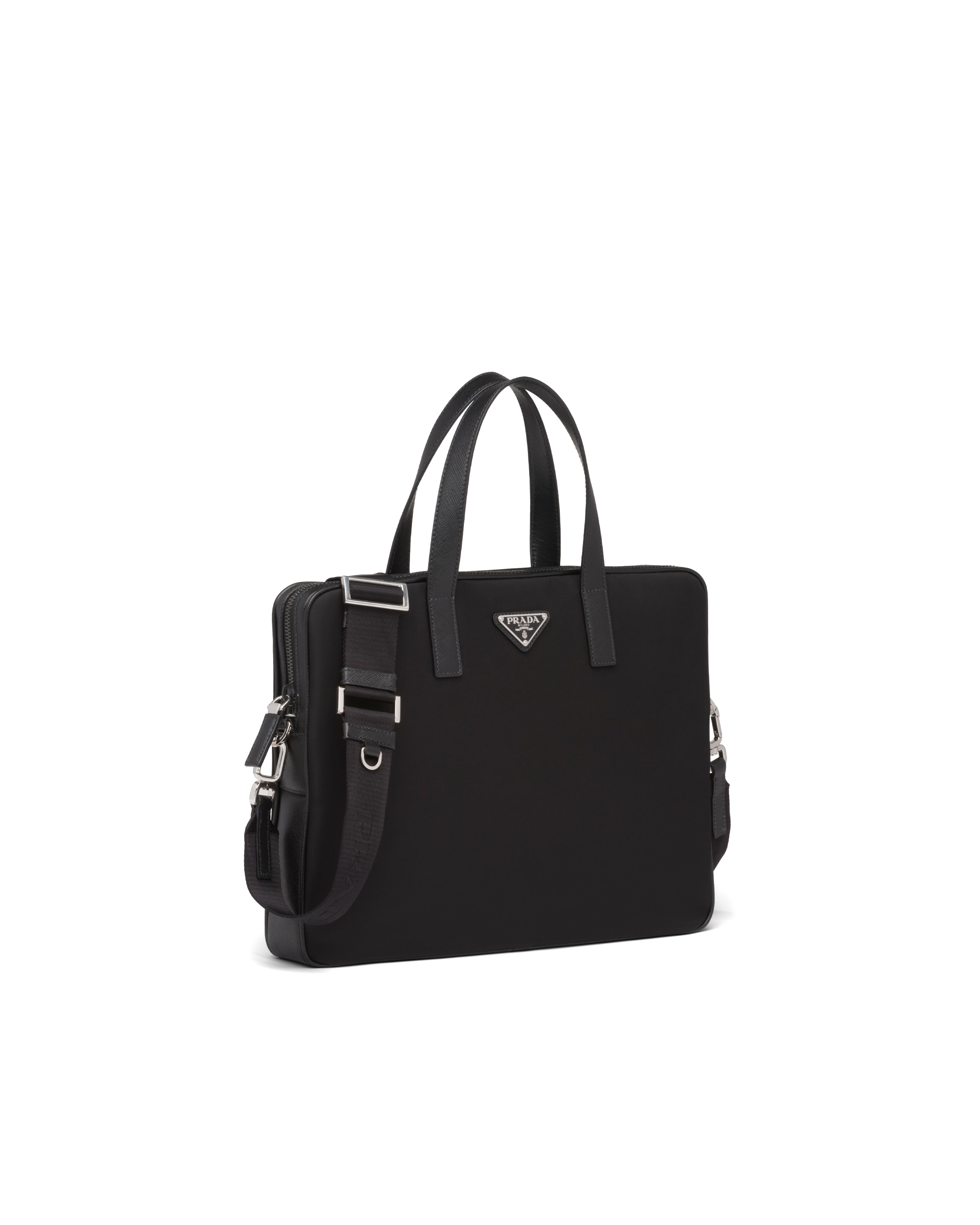 Black Nylon and Saffiano Leather Work Bag | Prada