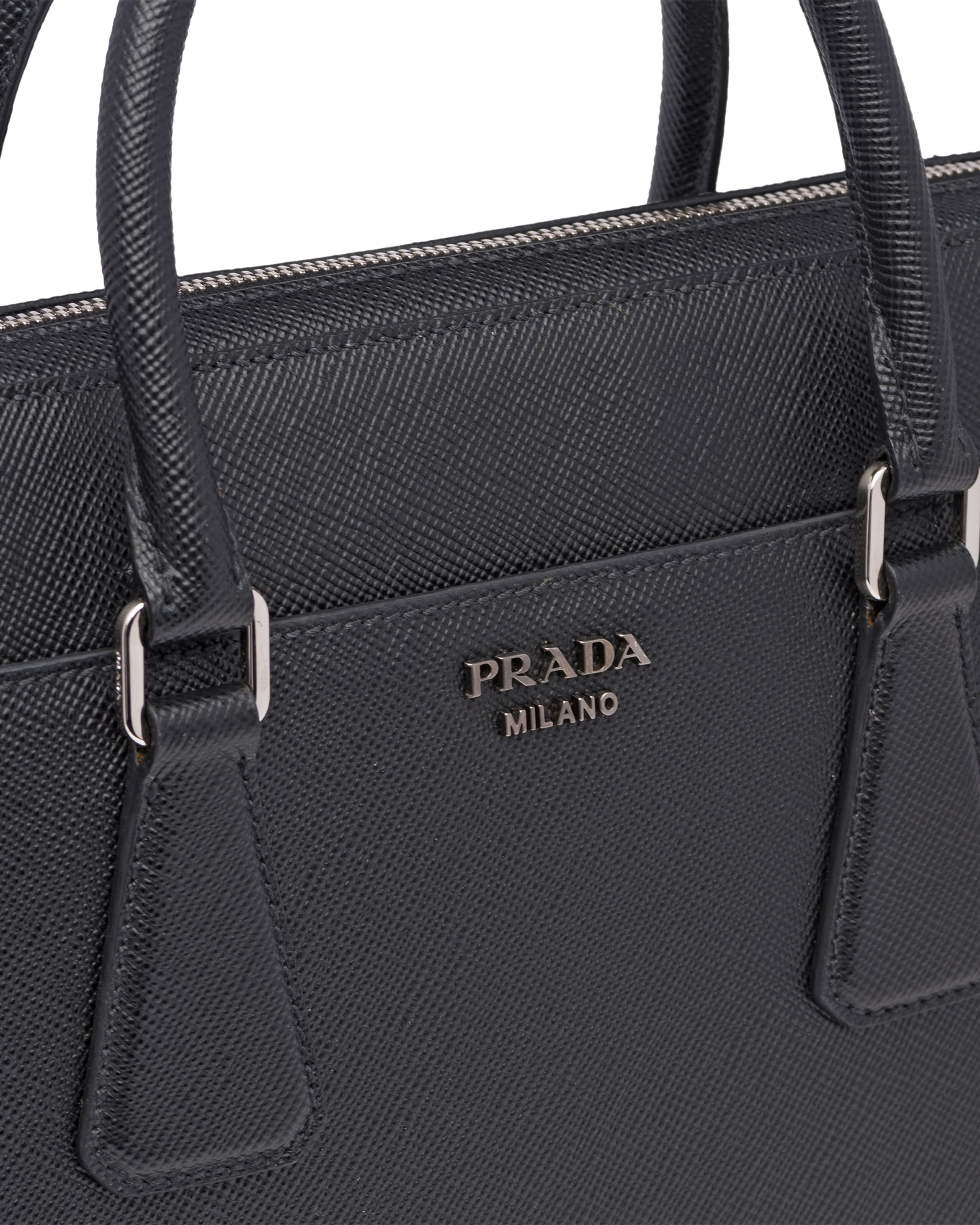 Black Saffiano Leather Briefcase | Prada