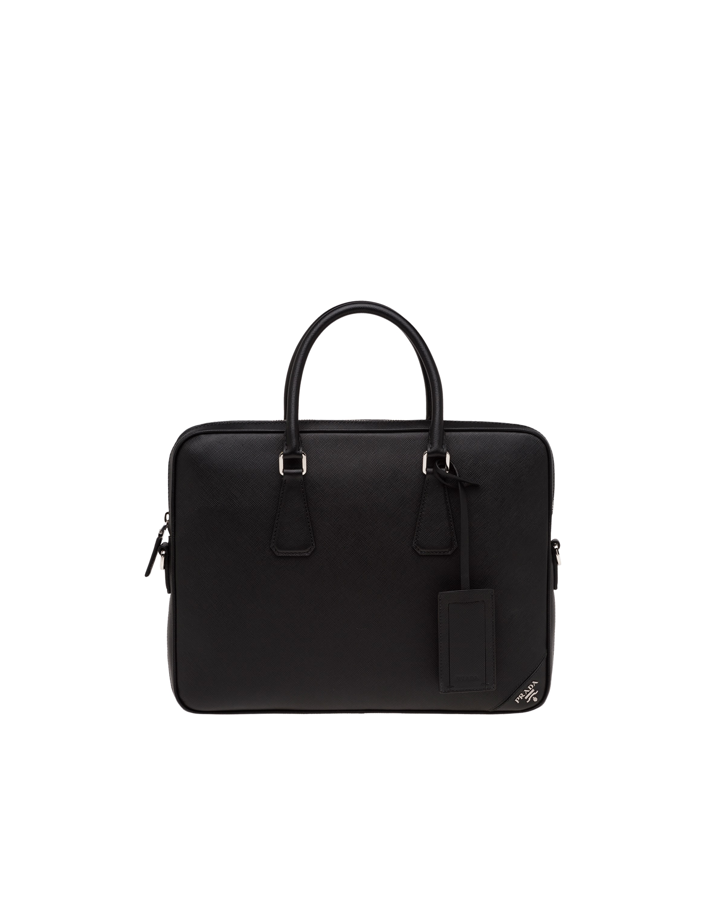 Black Saffiano Leather Briefcase | Prada