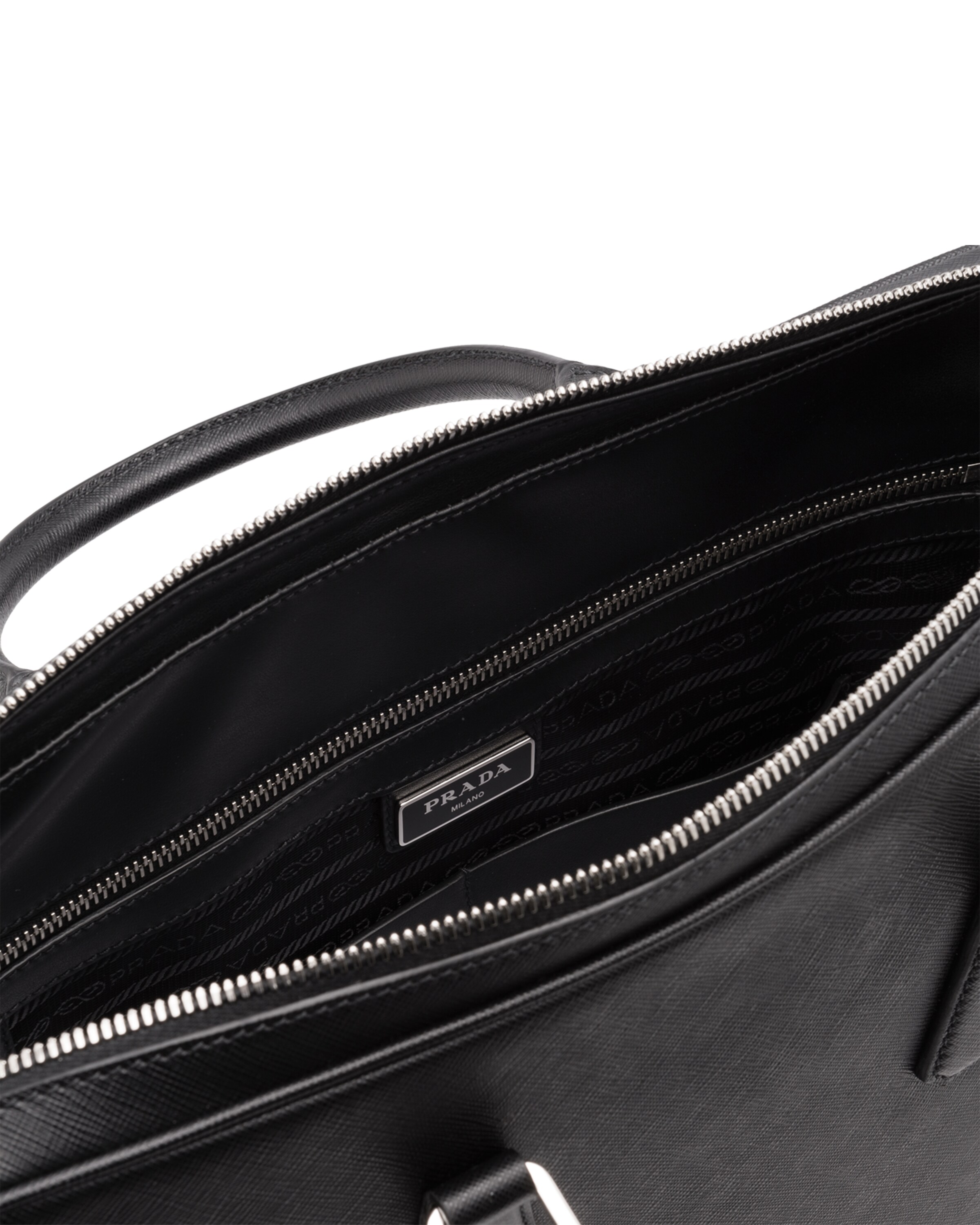 Black Saffiano Leather Briefcase | Prada