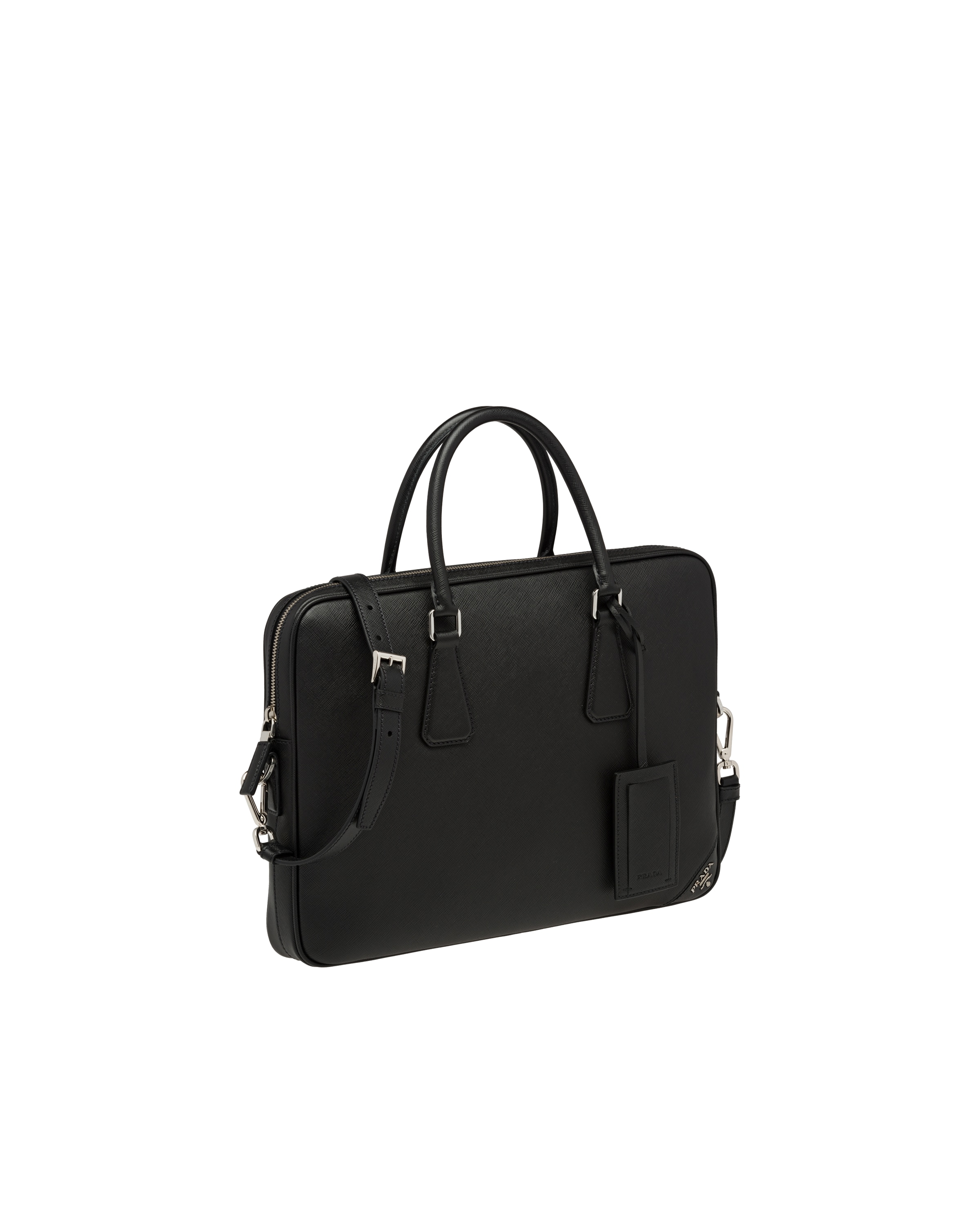 Black Saffiano Leather Briefcase | Prada
