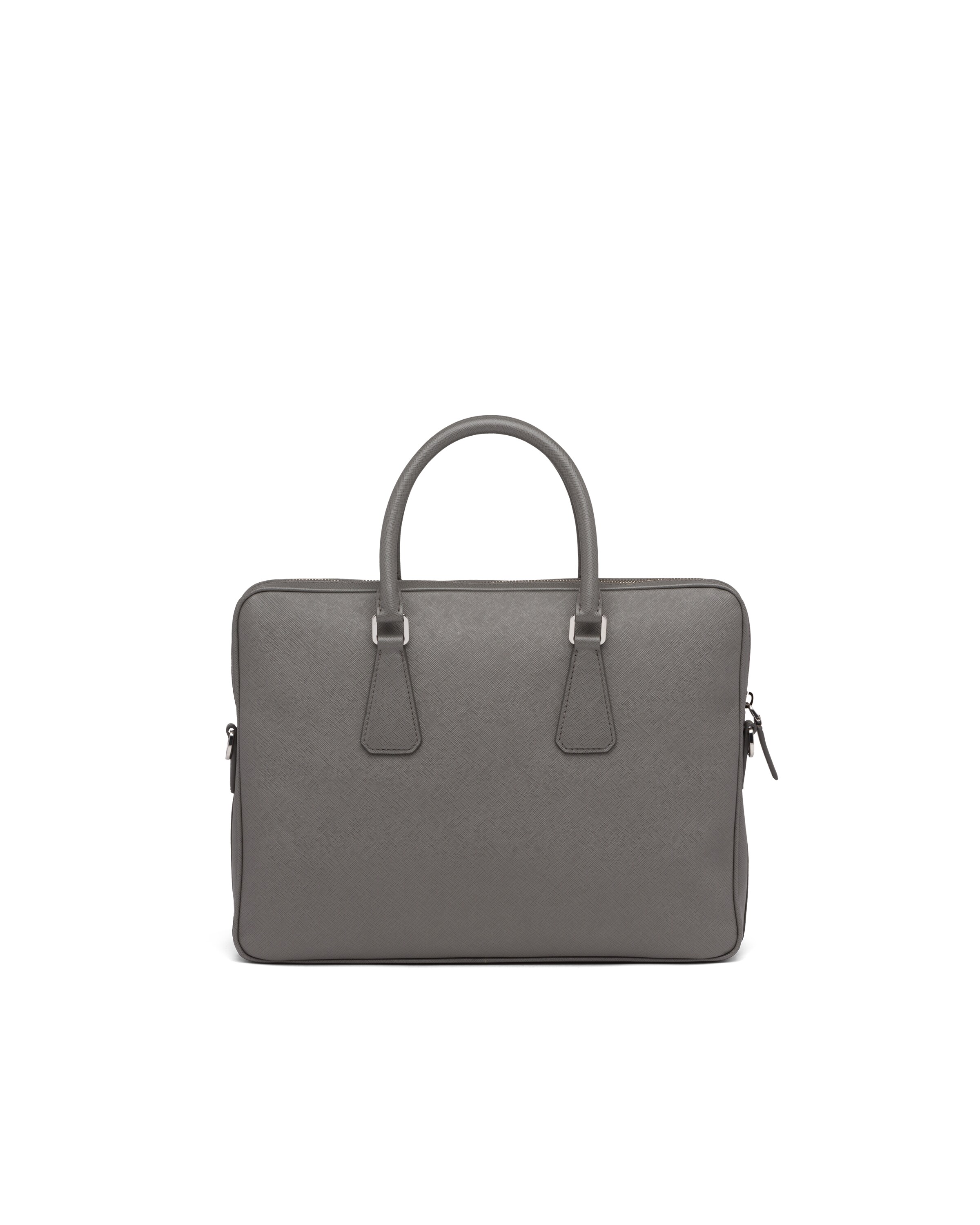 Marble Gray Saffiano Leather Work Bag | Prada