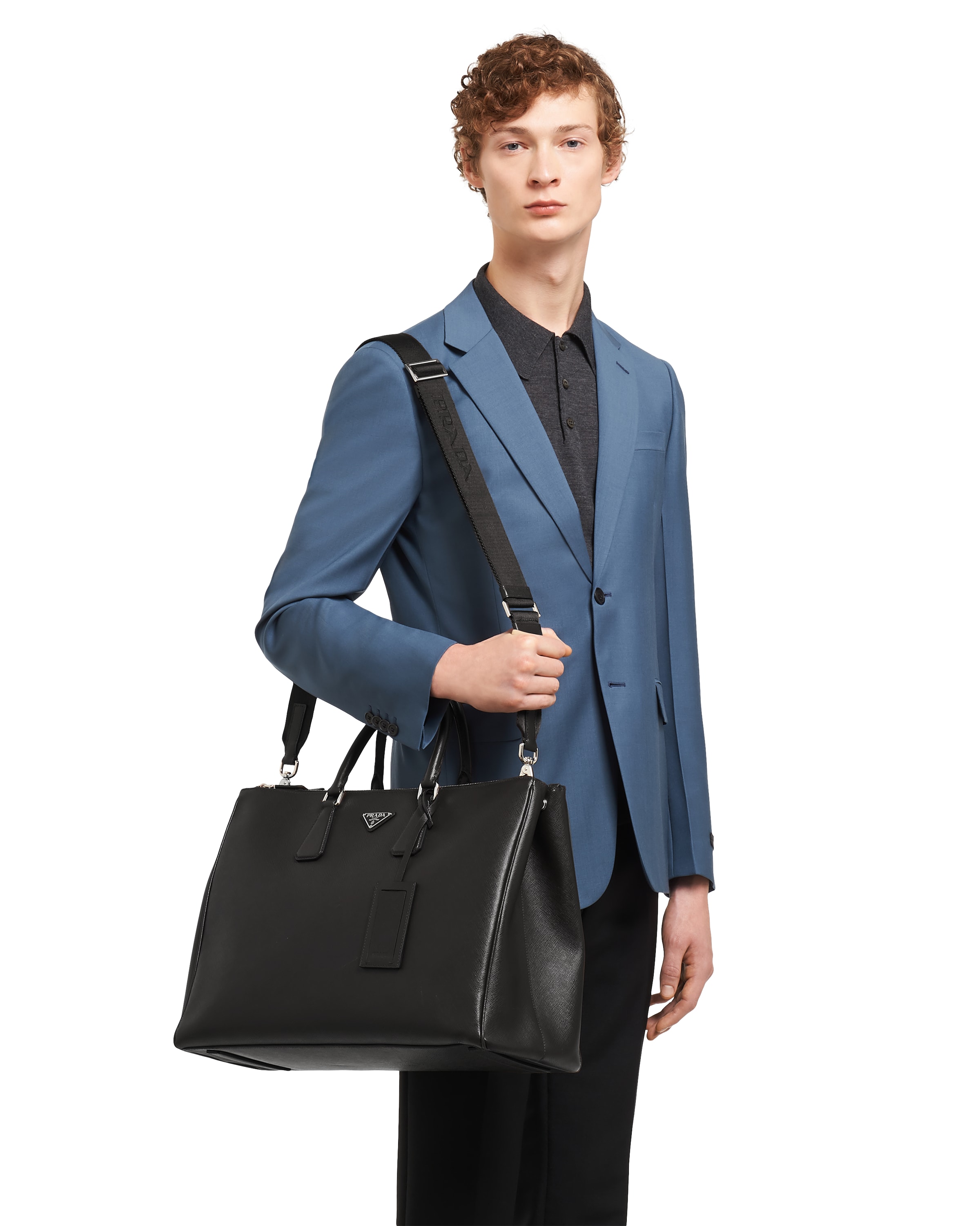 Black Saffiano Leather Tote Bag | Prada
