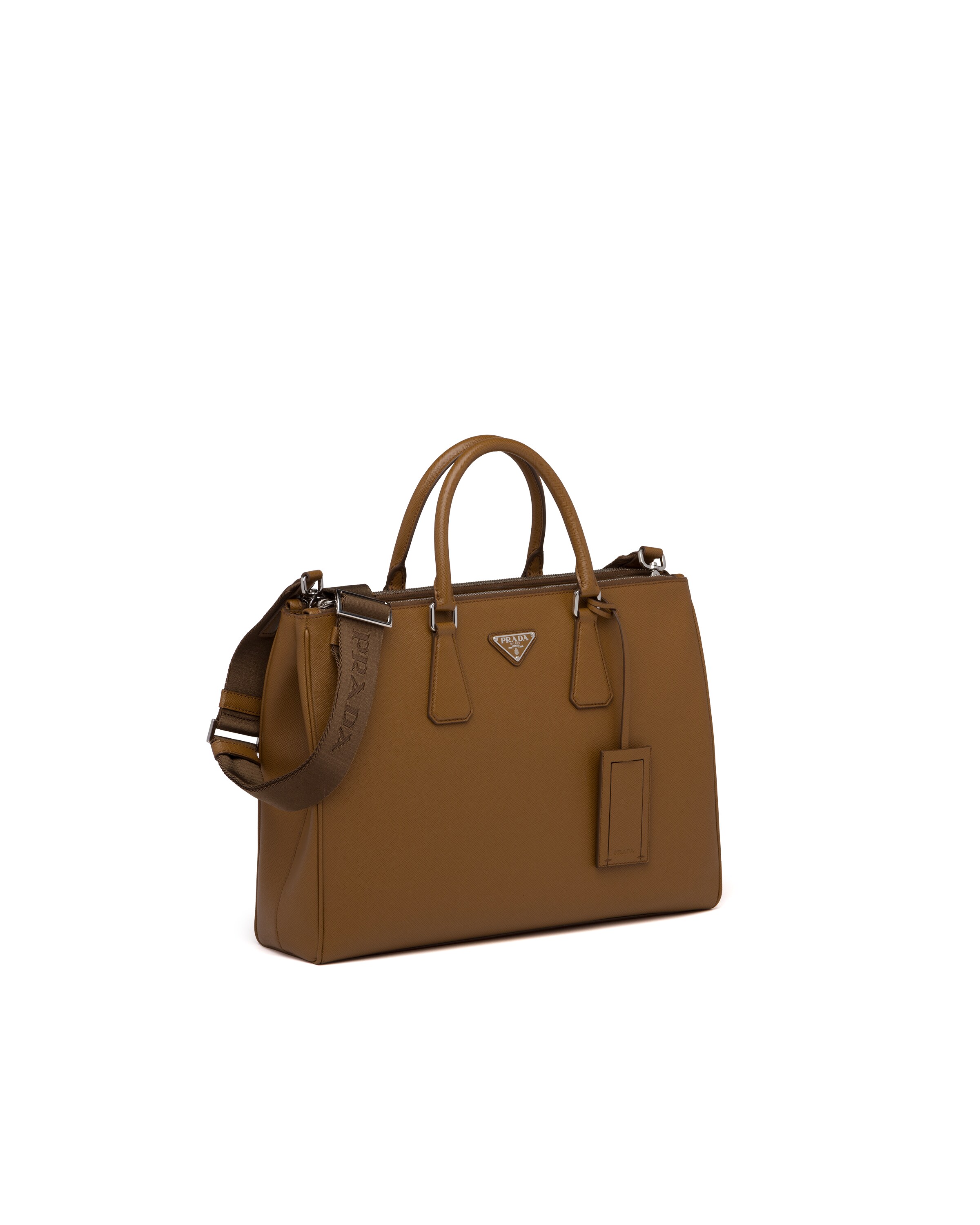 Cinnamon Saffiano Leather Tote Bag | Prada