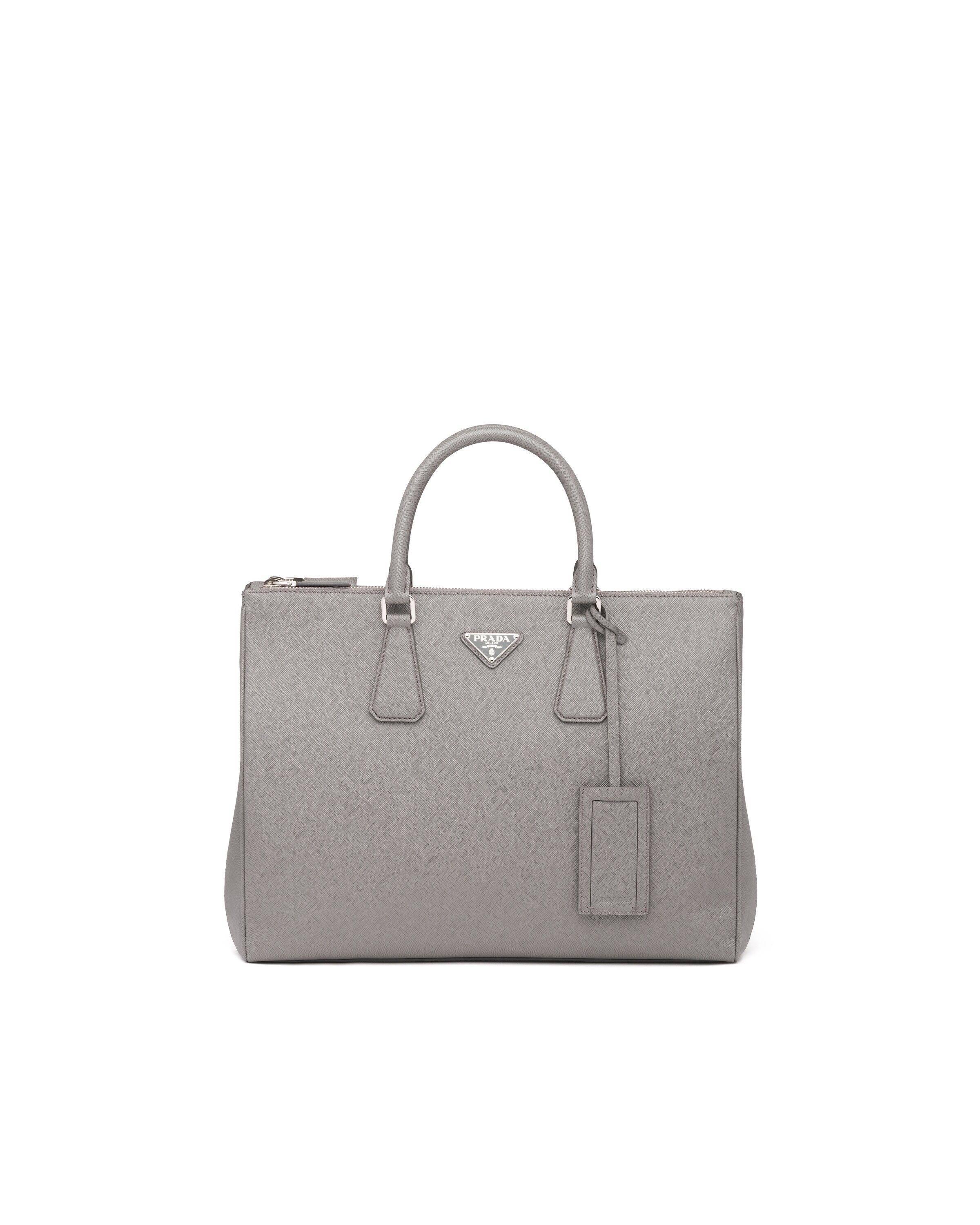 Marble Gray Saffiano Leather Tote Bag | Prada