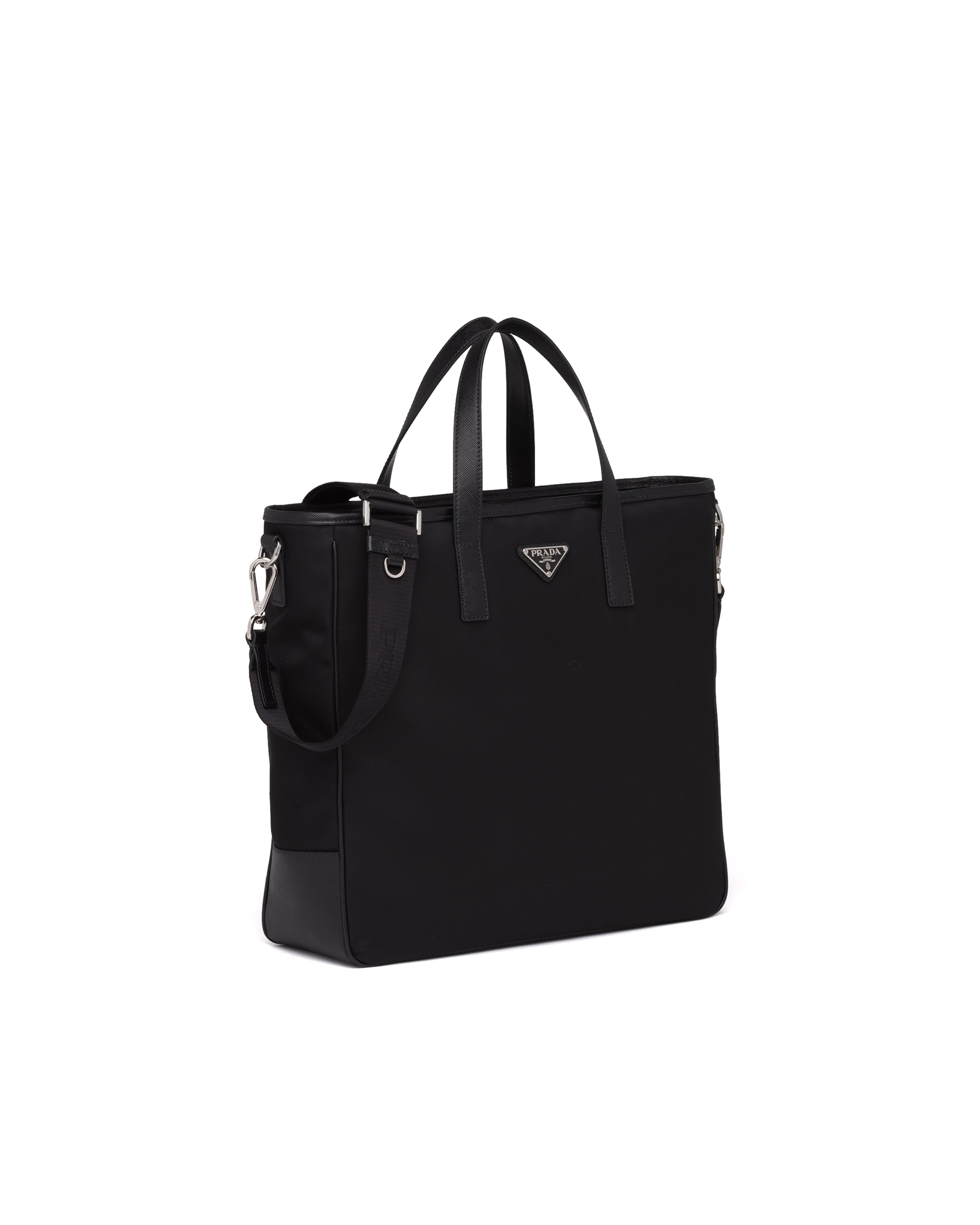 Black Nylon and Saffiano Leather Tote | Prada