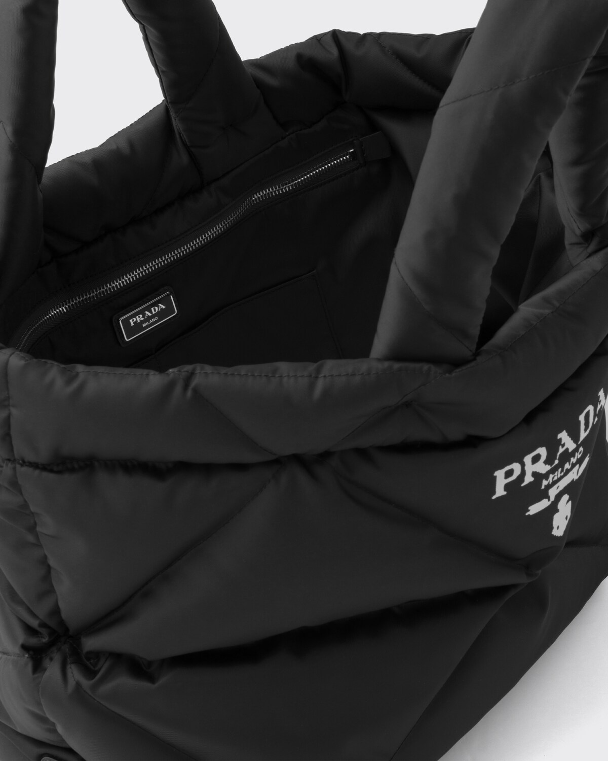 Black Padded Re-nylon Tote Bag | PRADA