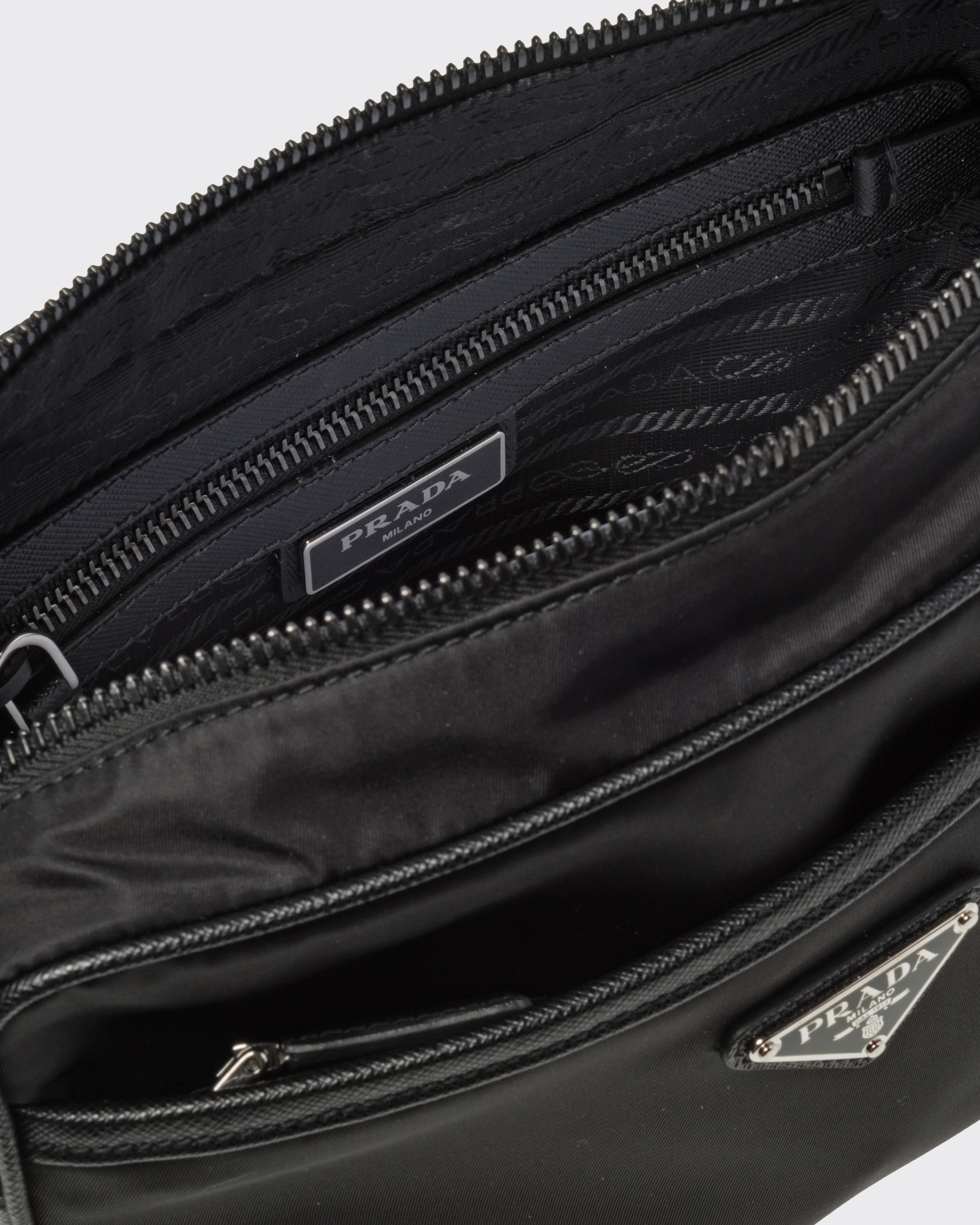 Black Re-nylon And Saffiano Leather Shoulder Bag | PRADA