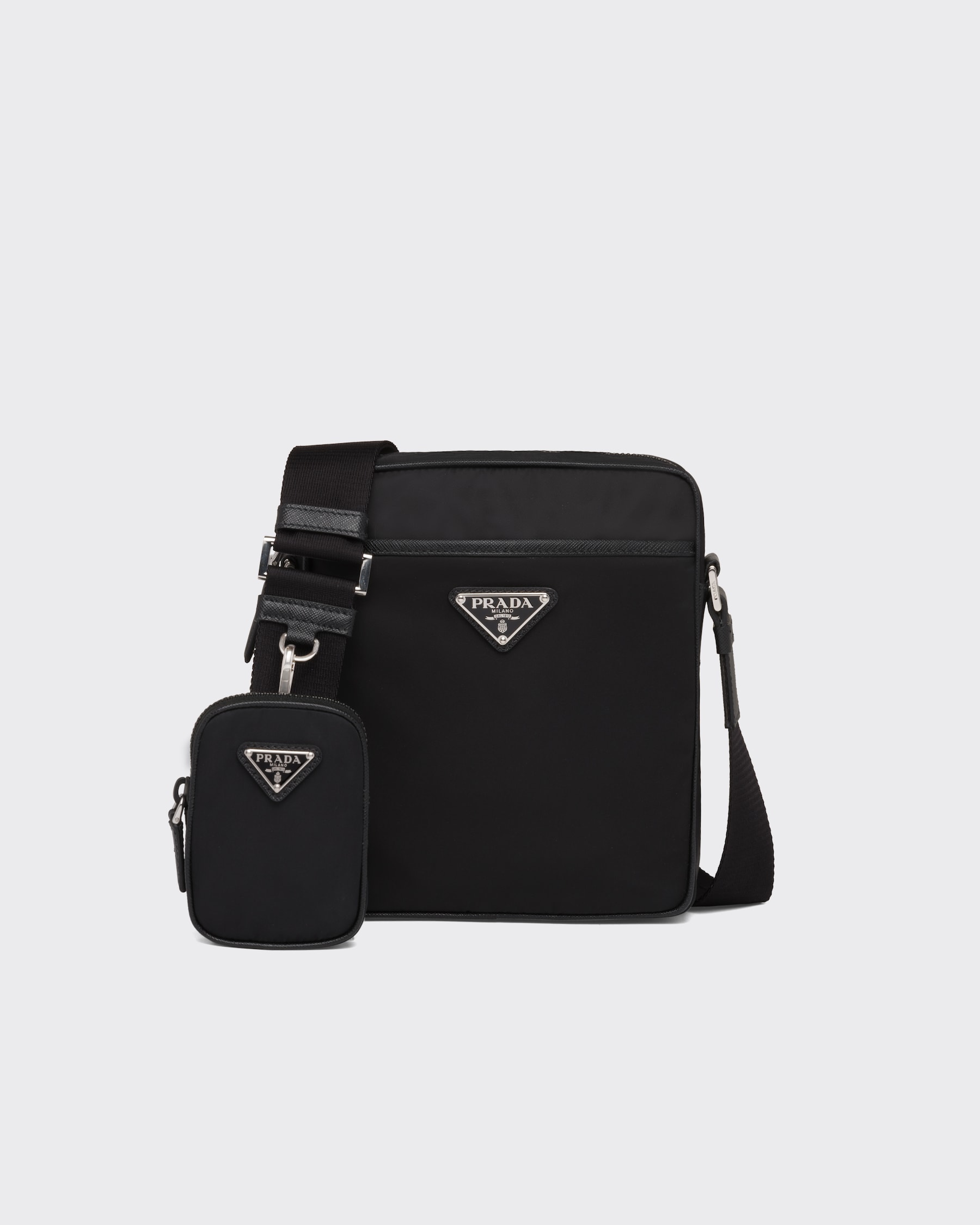 Black Re-nylon And Saffiano Leather Shoulder Bag | PRADA