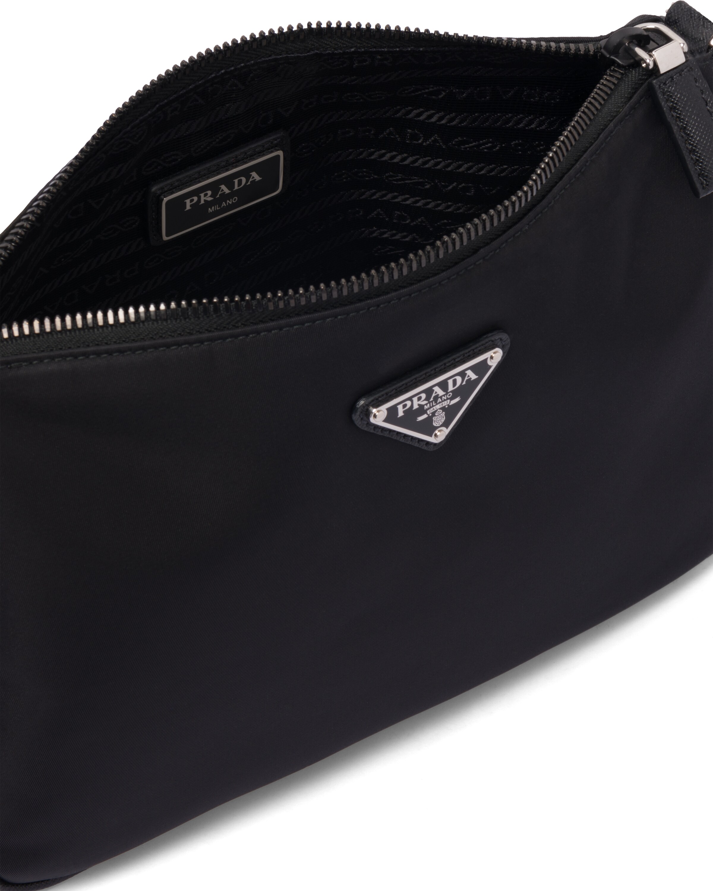 Bolsa de ombro em nylon Preto | Prada