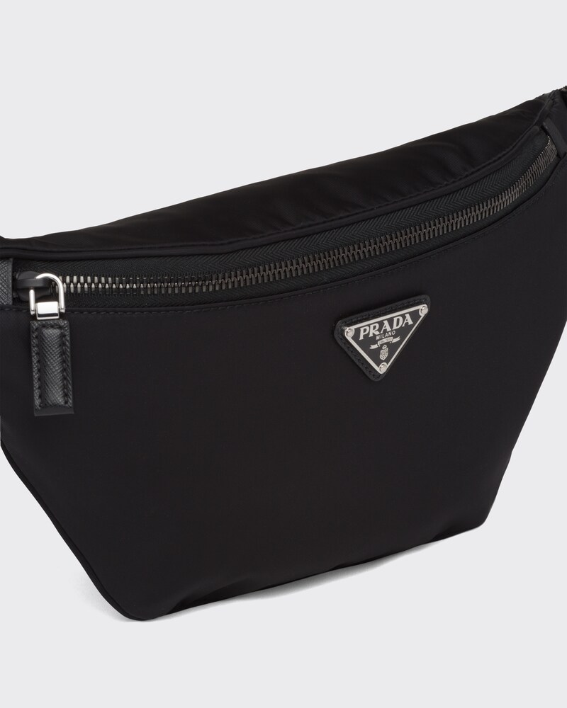 Black Re-nylon And Saffiano Leather Belt Bag | PRADA