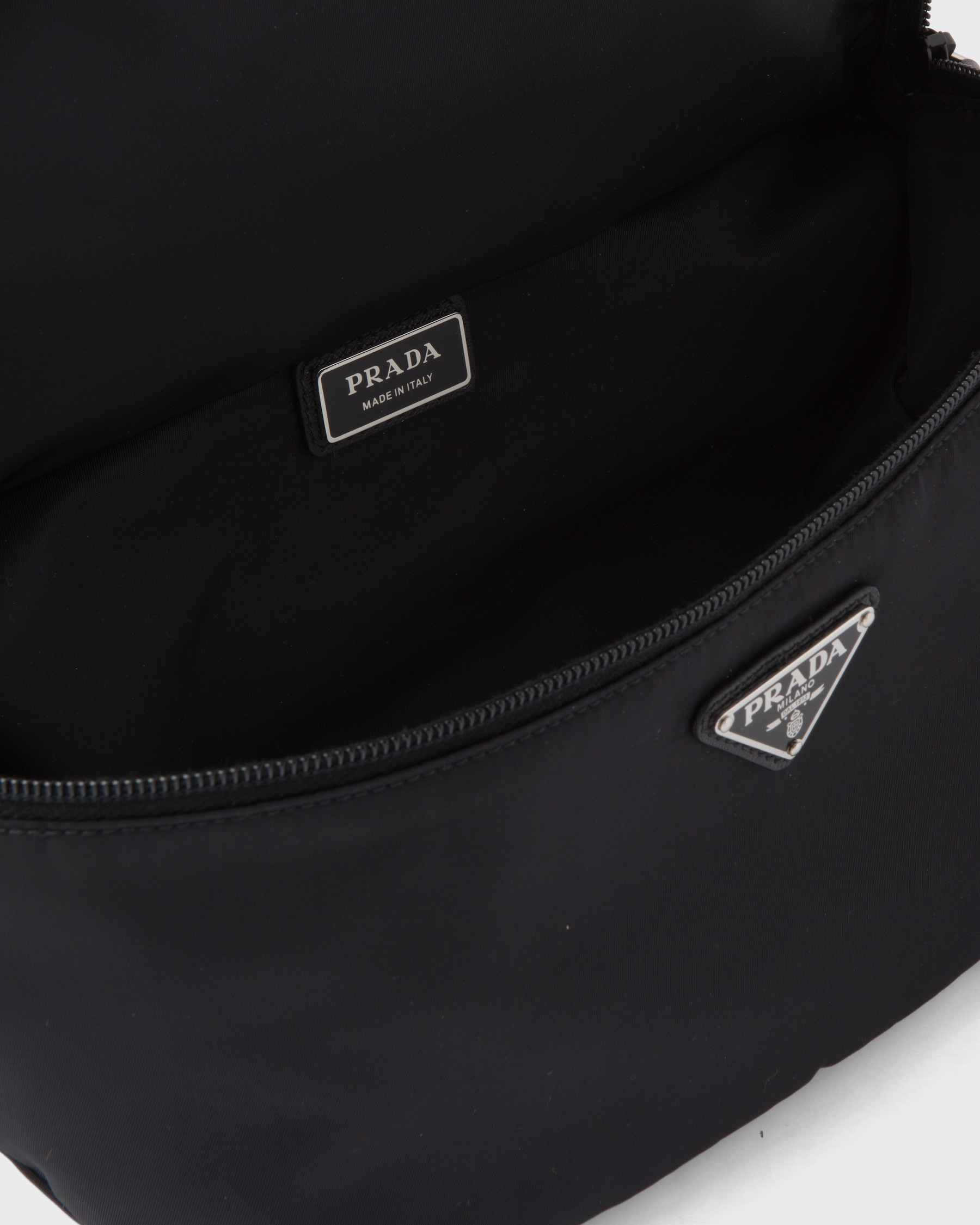 Black Re-nylon And Saffiano Leather Belt Bag | PRADA