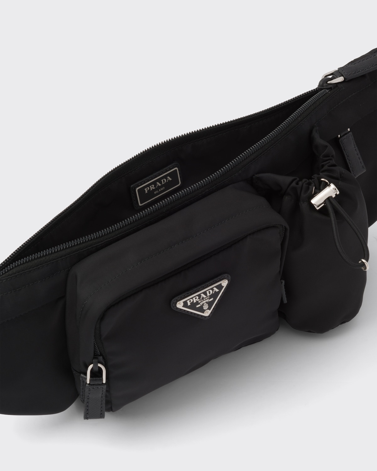 Black Re-nylon And Saffiano Leather Belt Bag | PRADA
