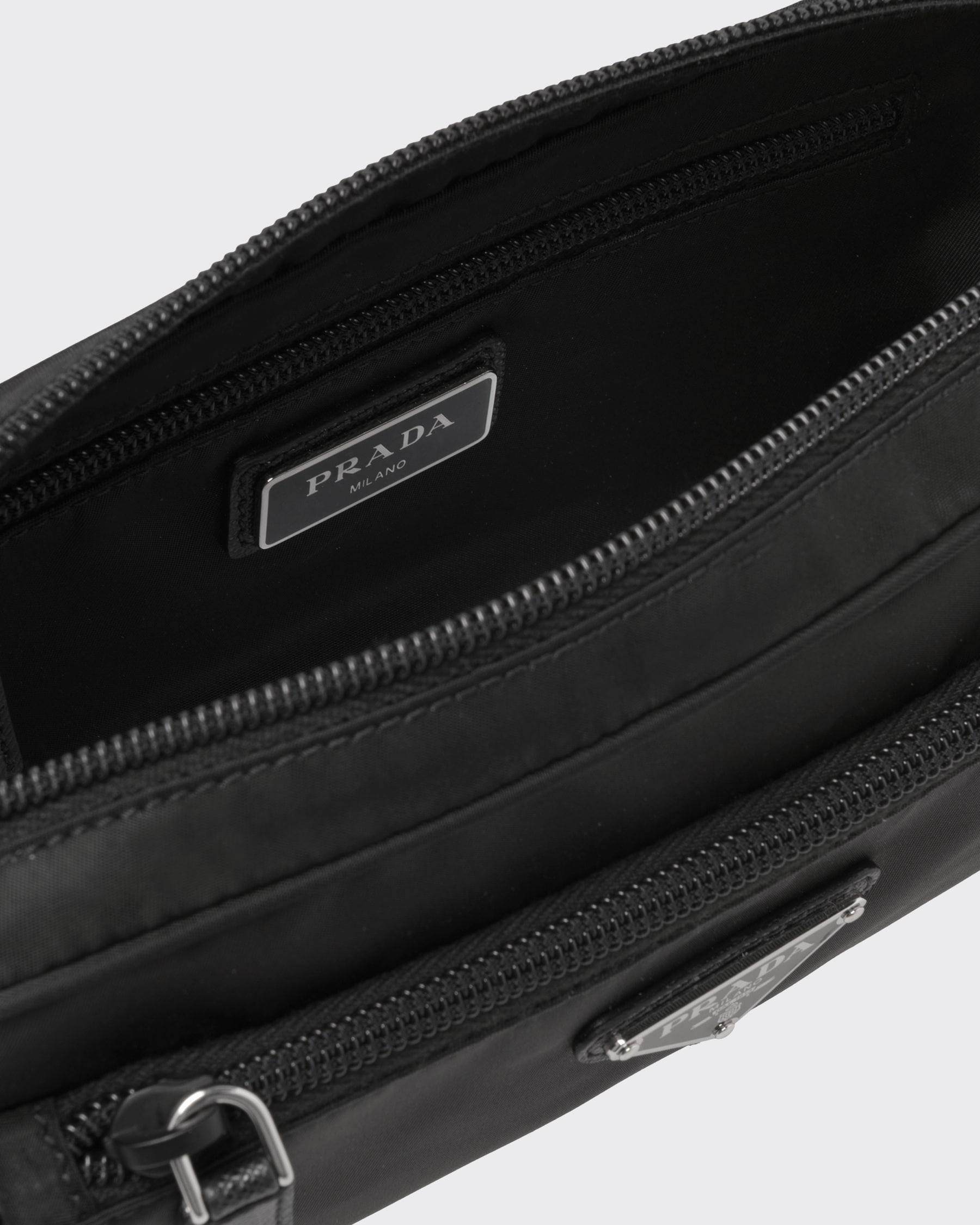 Black Re-nylon And Saffiano Leather Belt Bag | PRADA - United States