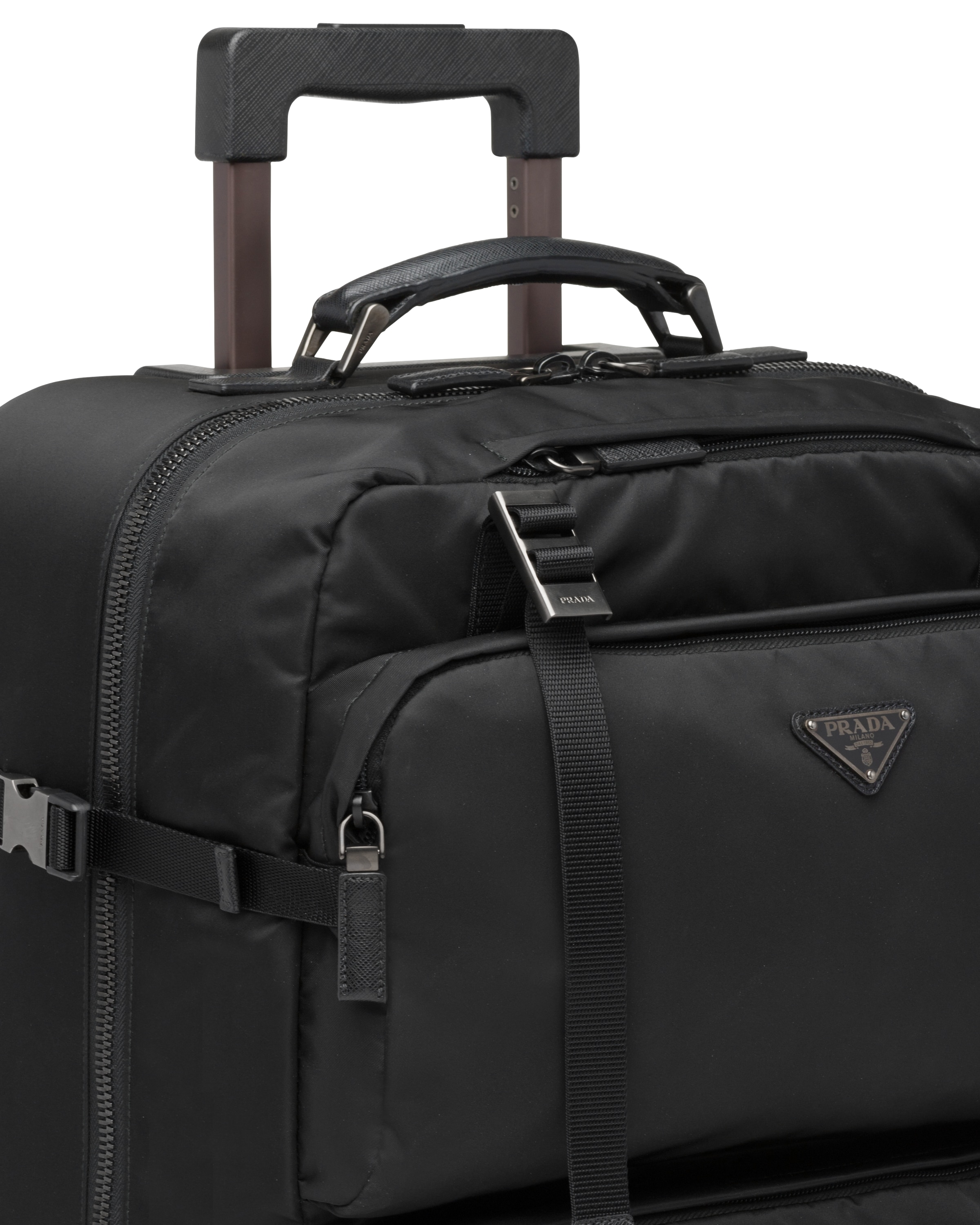 Black Nylon and Saffiano leather trolley | Prada