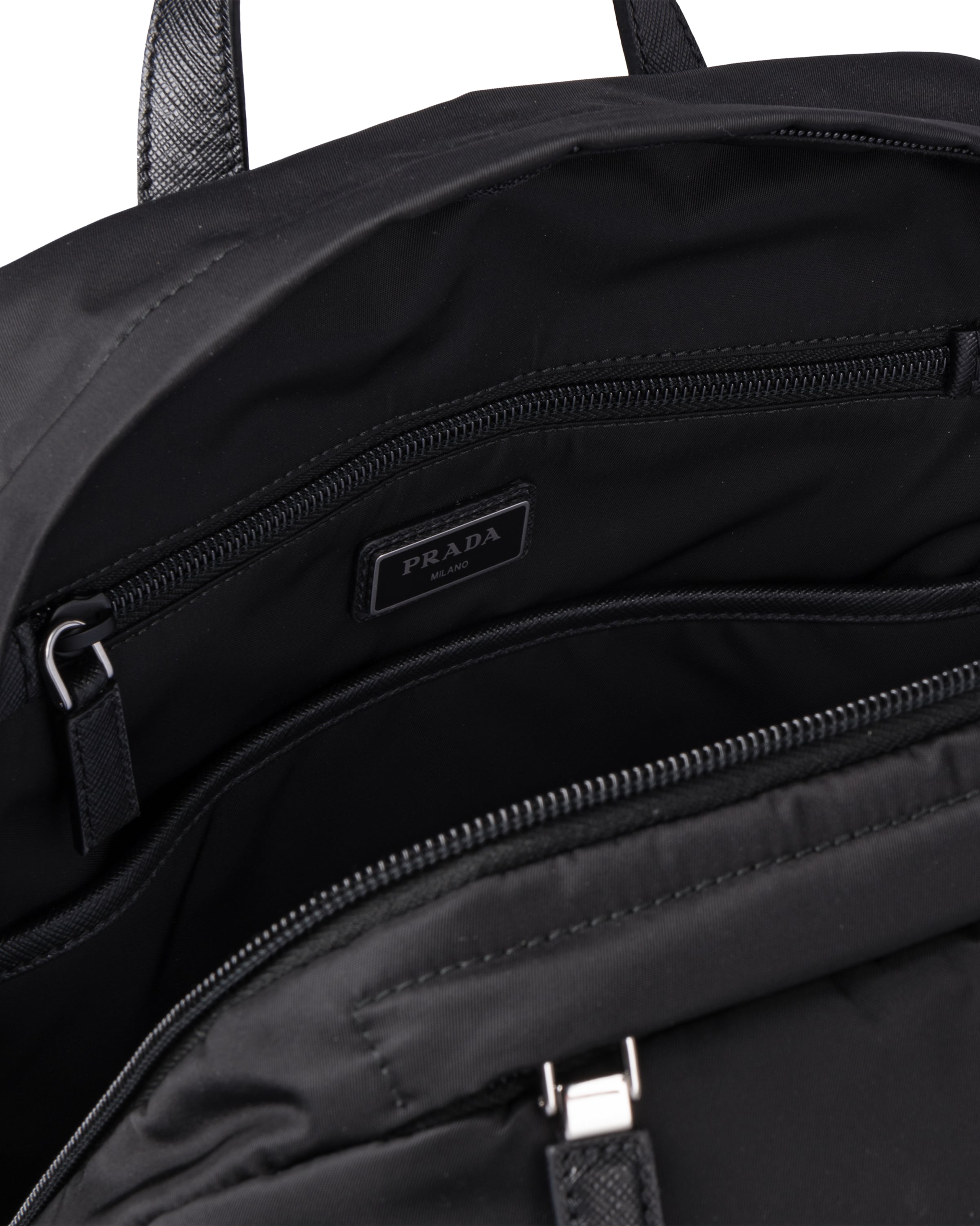 Black Nylon and Saffiano Leather Backpack | Prada