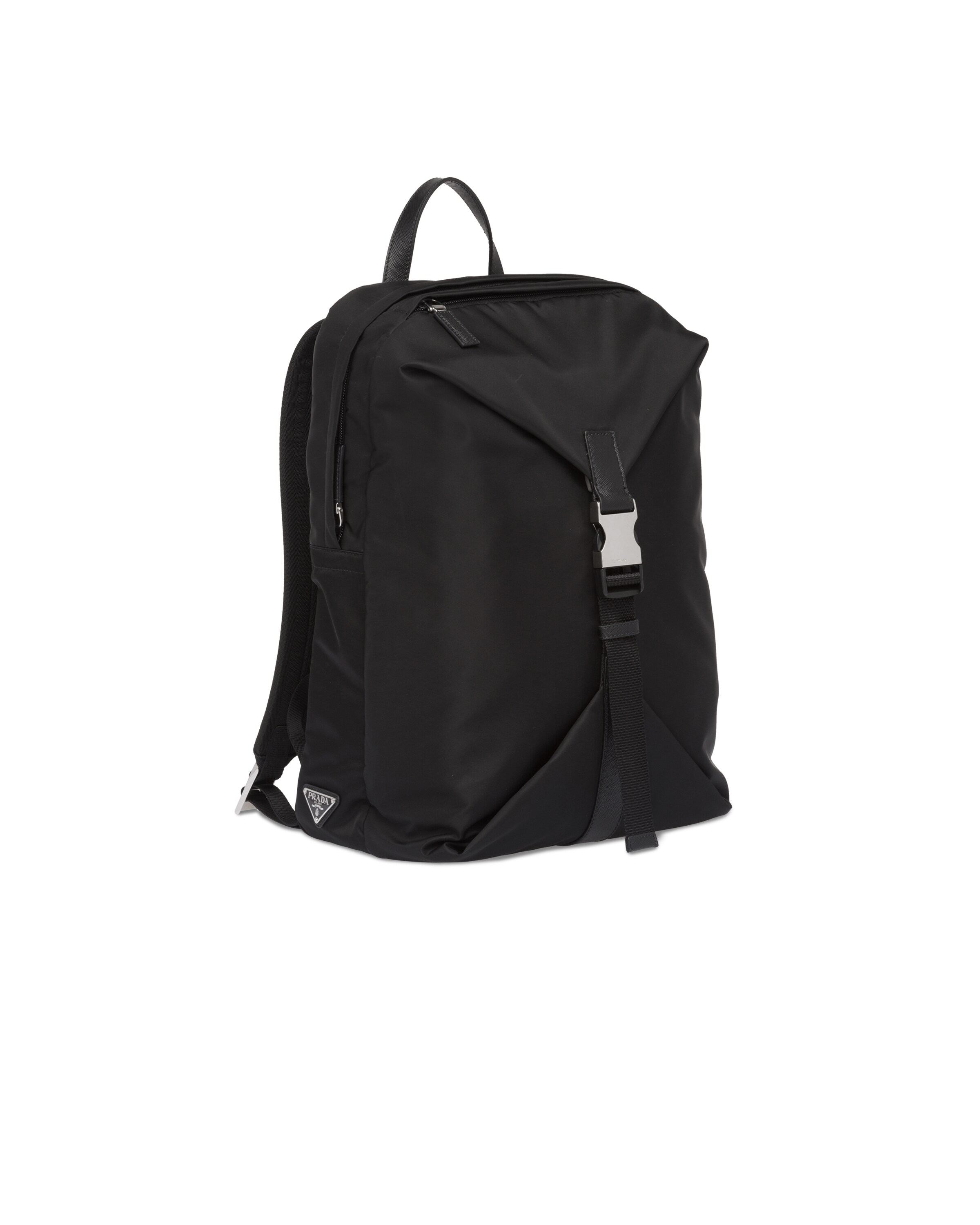Black Nylon and Saffiano Leather Backpack | Prada