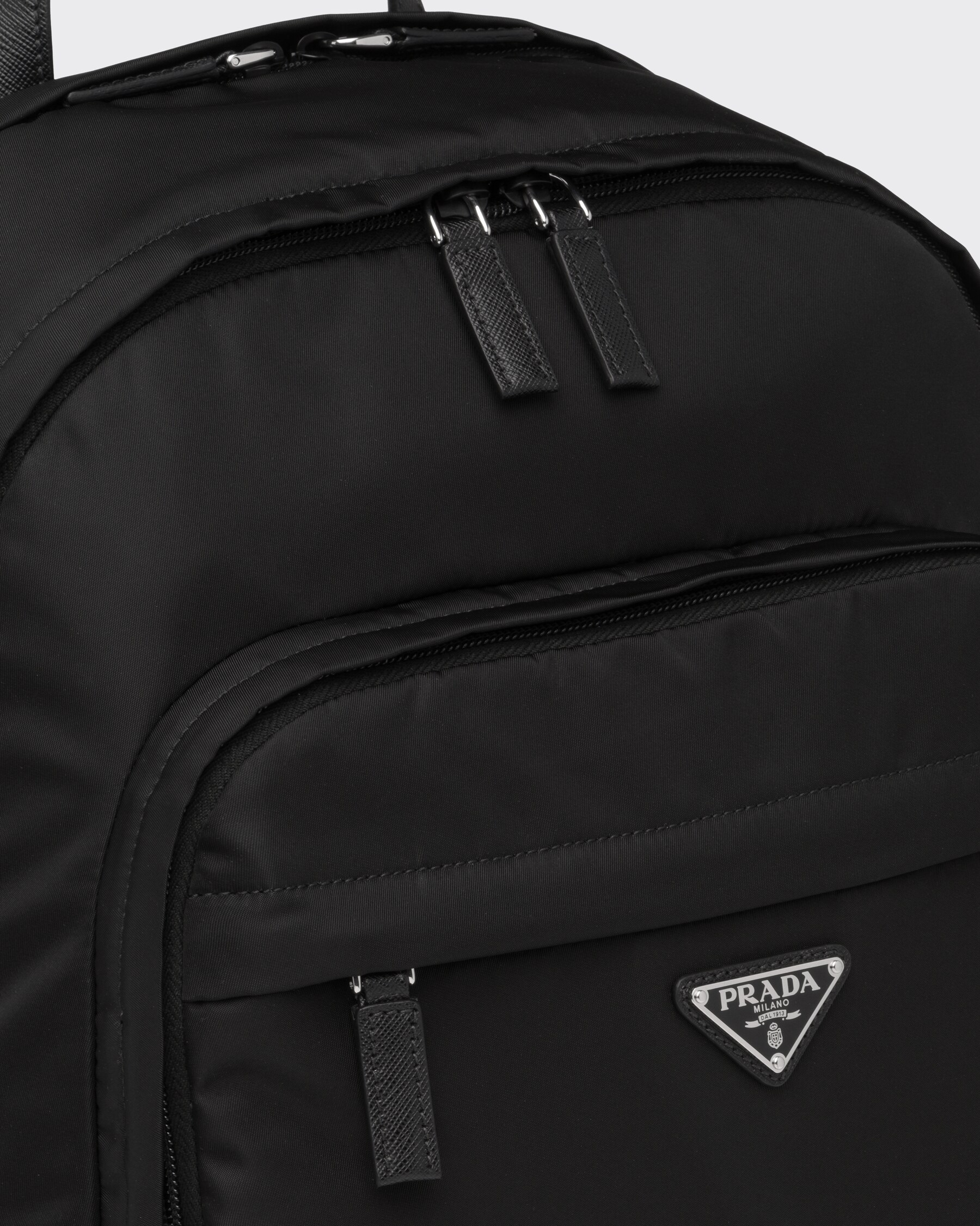 Black Re-nylon And Saffiano Leather Backpack | PRADA