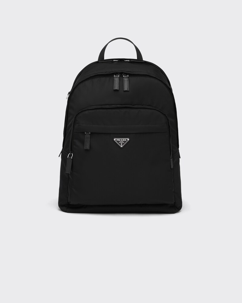 Black Re-nylon And Saffiano Leather Backpack | PRADA