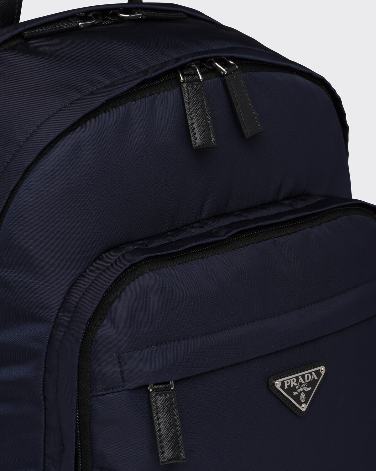 Navy Nylon And Saffiano Leather Backpack | PRADA