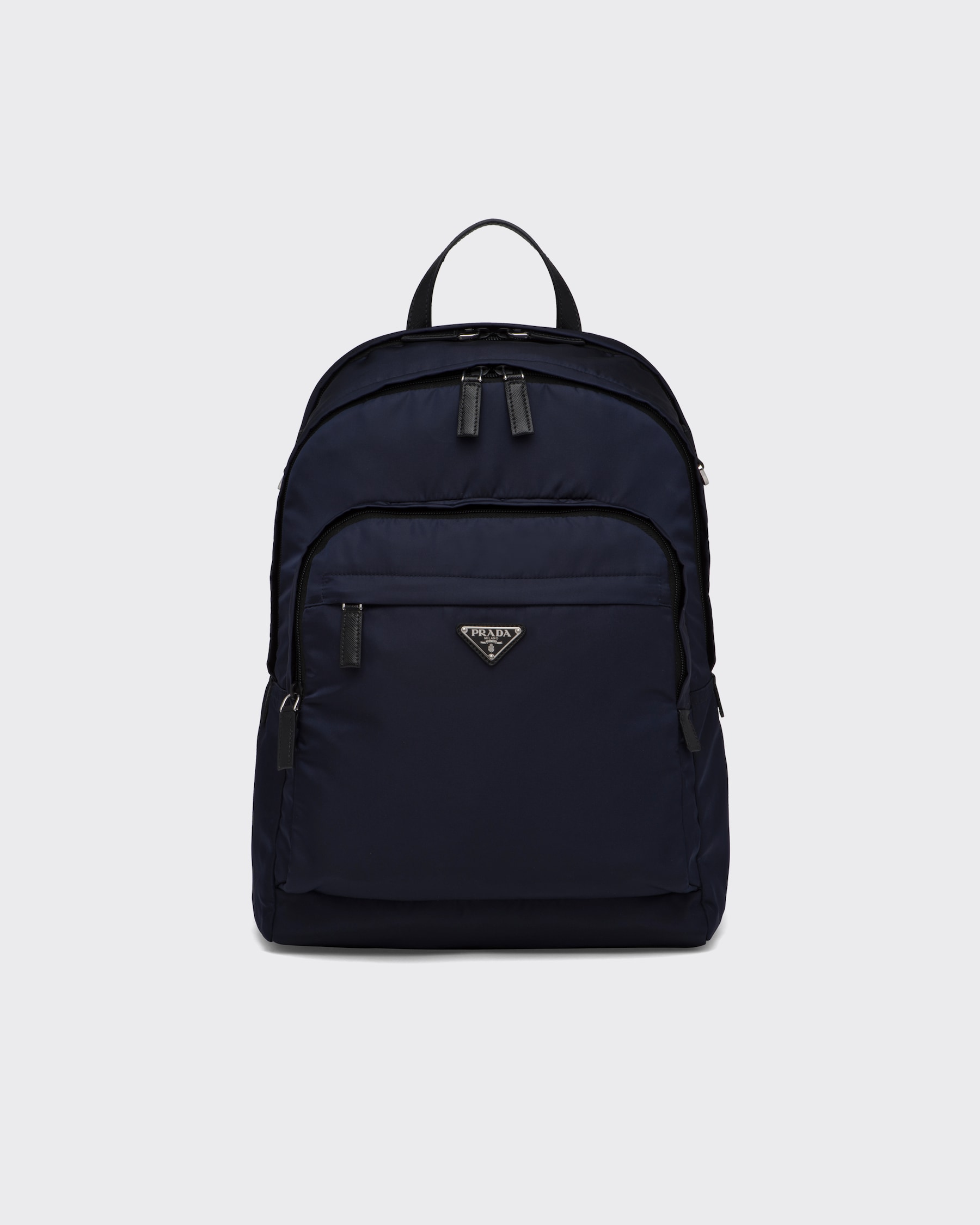 Navy Nylon And Saffiano Leather Backpack | PRADA