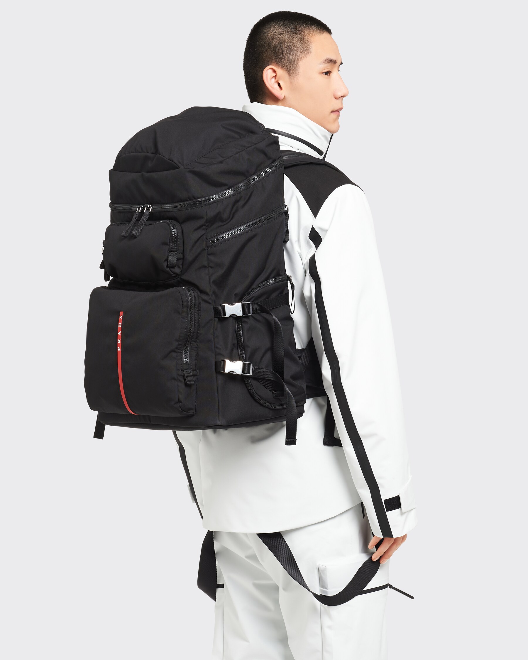Black Technical Fabric Ski Boot Backpack | PRADA