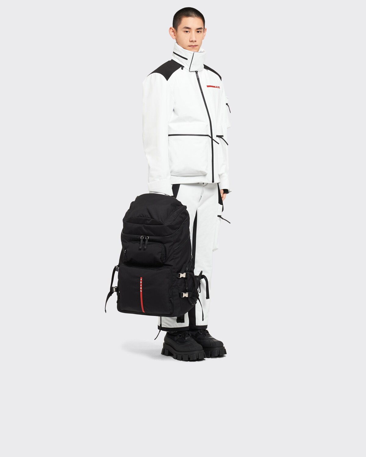 Black Technical Fabric Ski Boot Backpack | PRADA