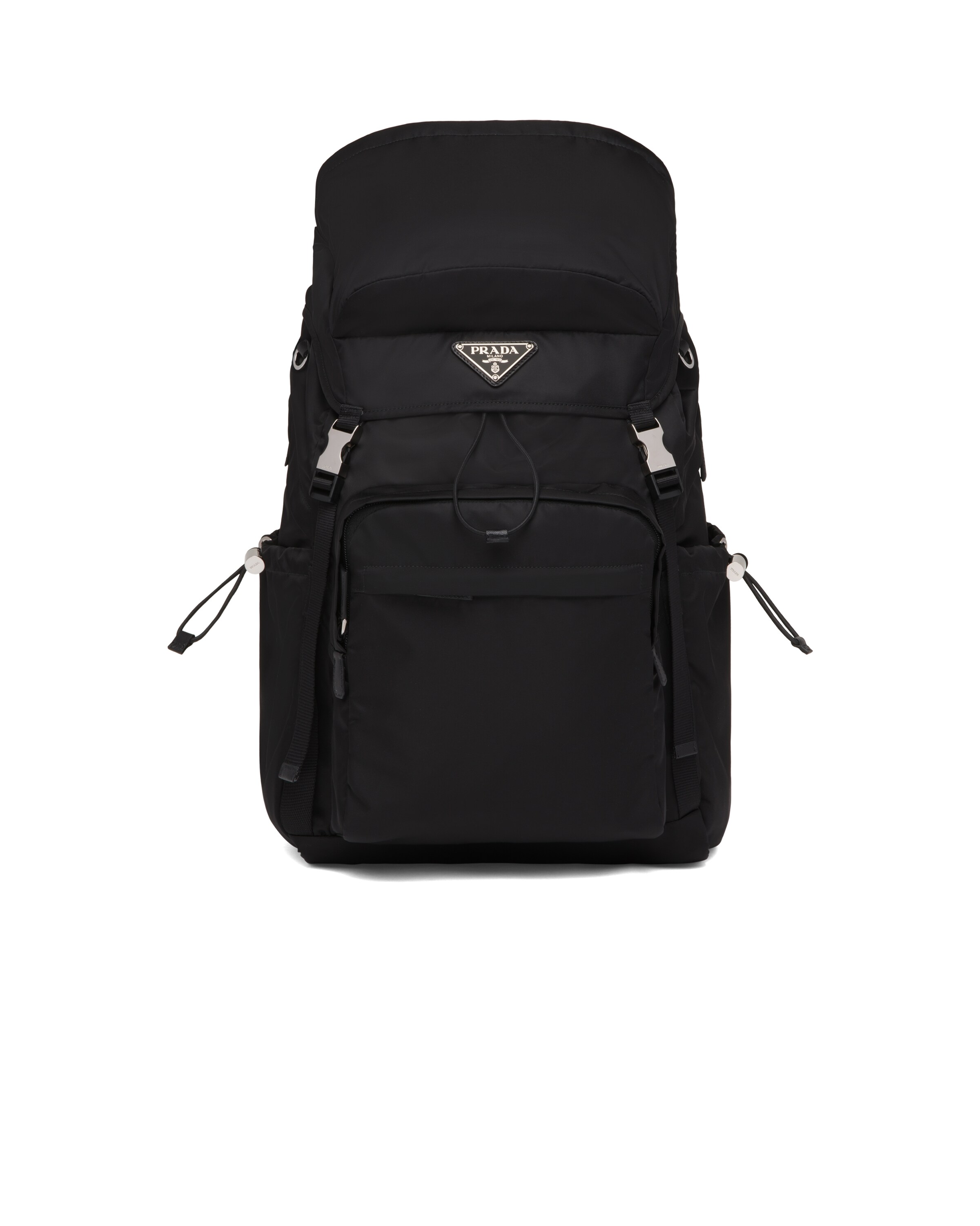 Black Re-Nylon and Saffiano leather backpack | Prada