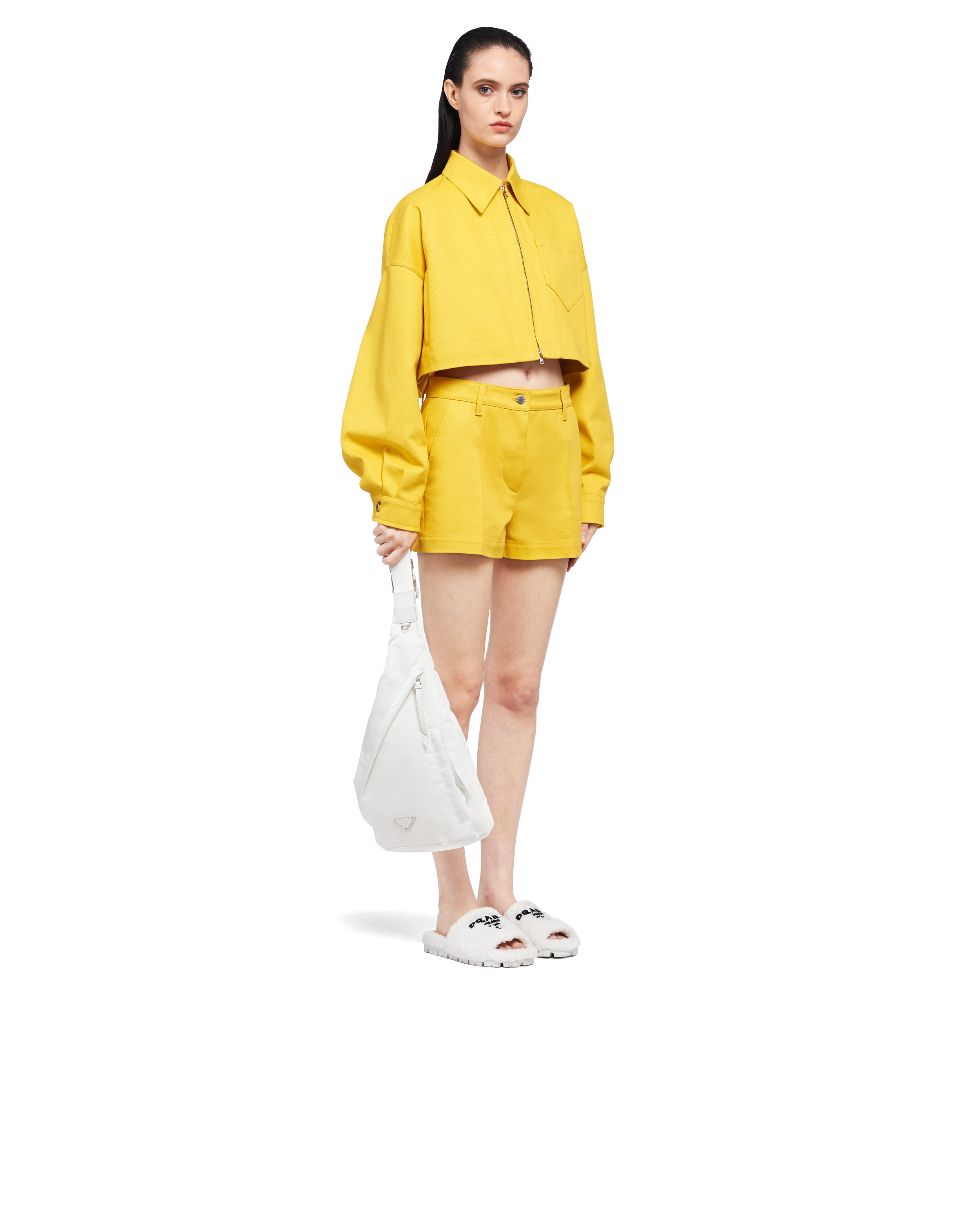 White Re-Nylon and leather backpack | Prada