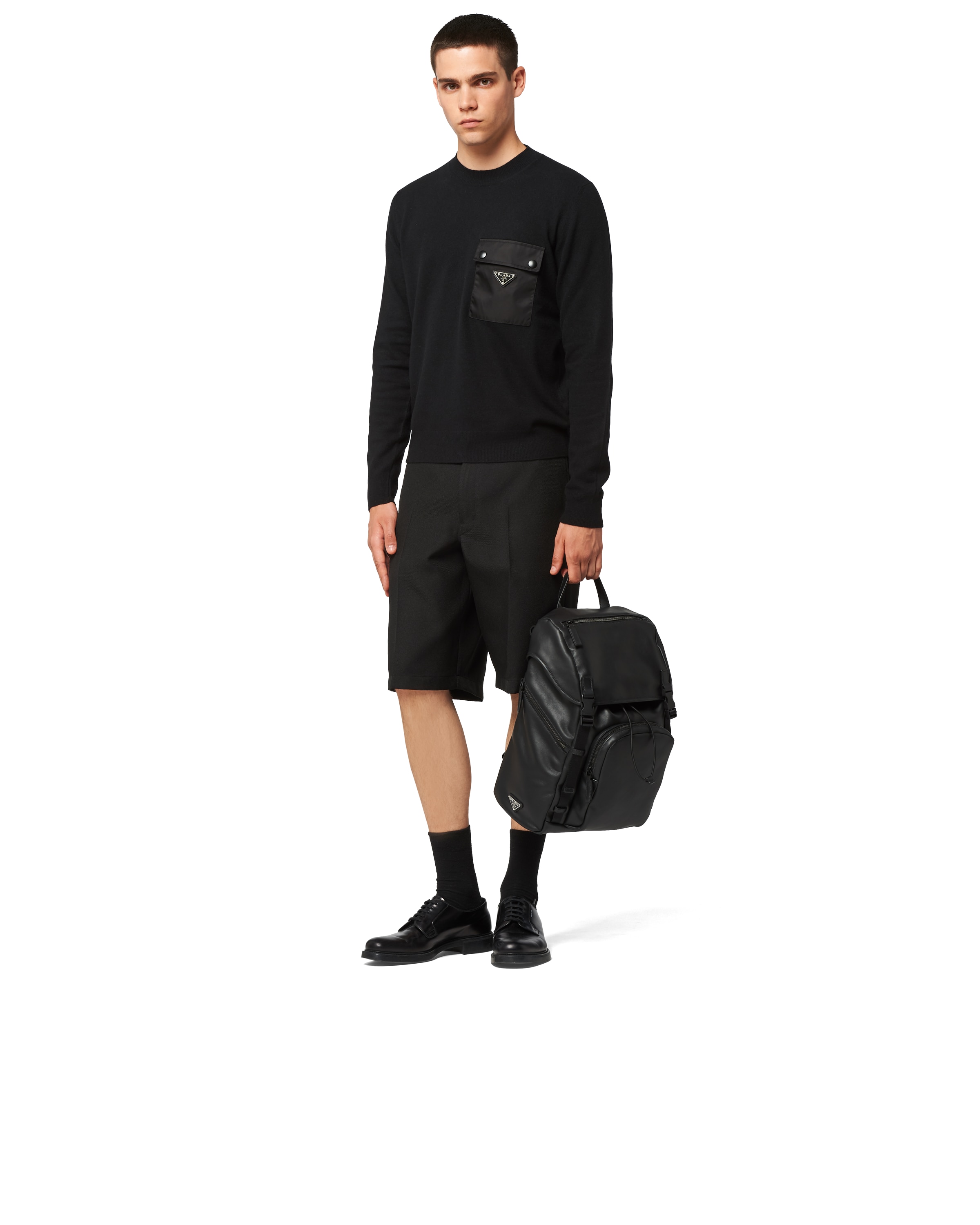 Black Leather backpack | Prada