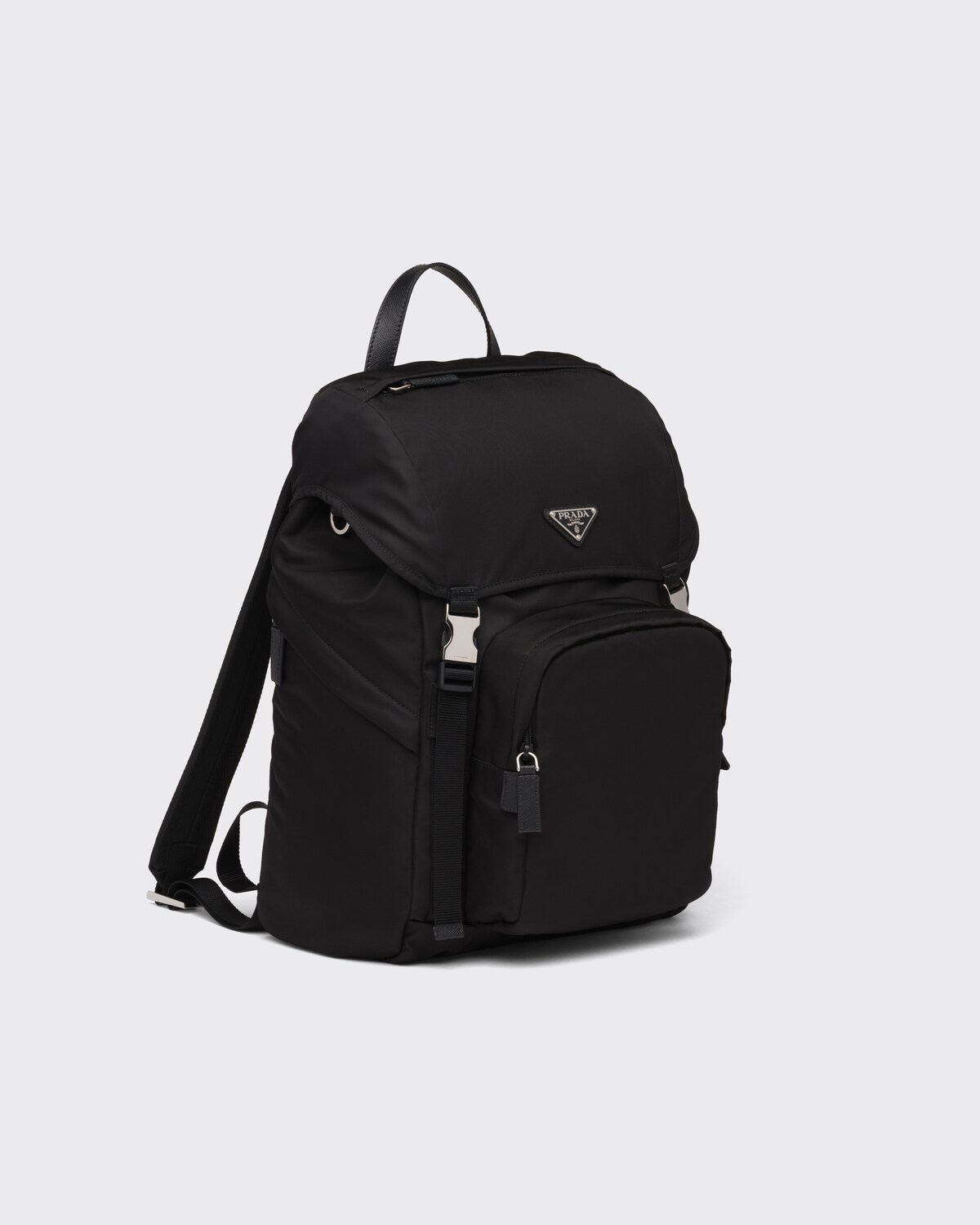 Black Re-nylon And Saffiano Leather Backpack | PRADA