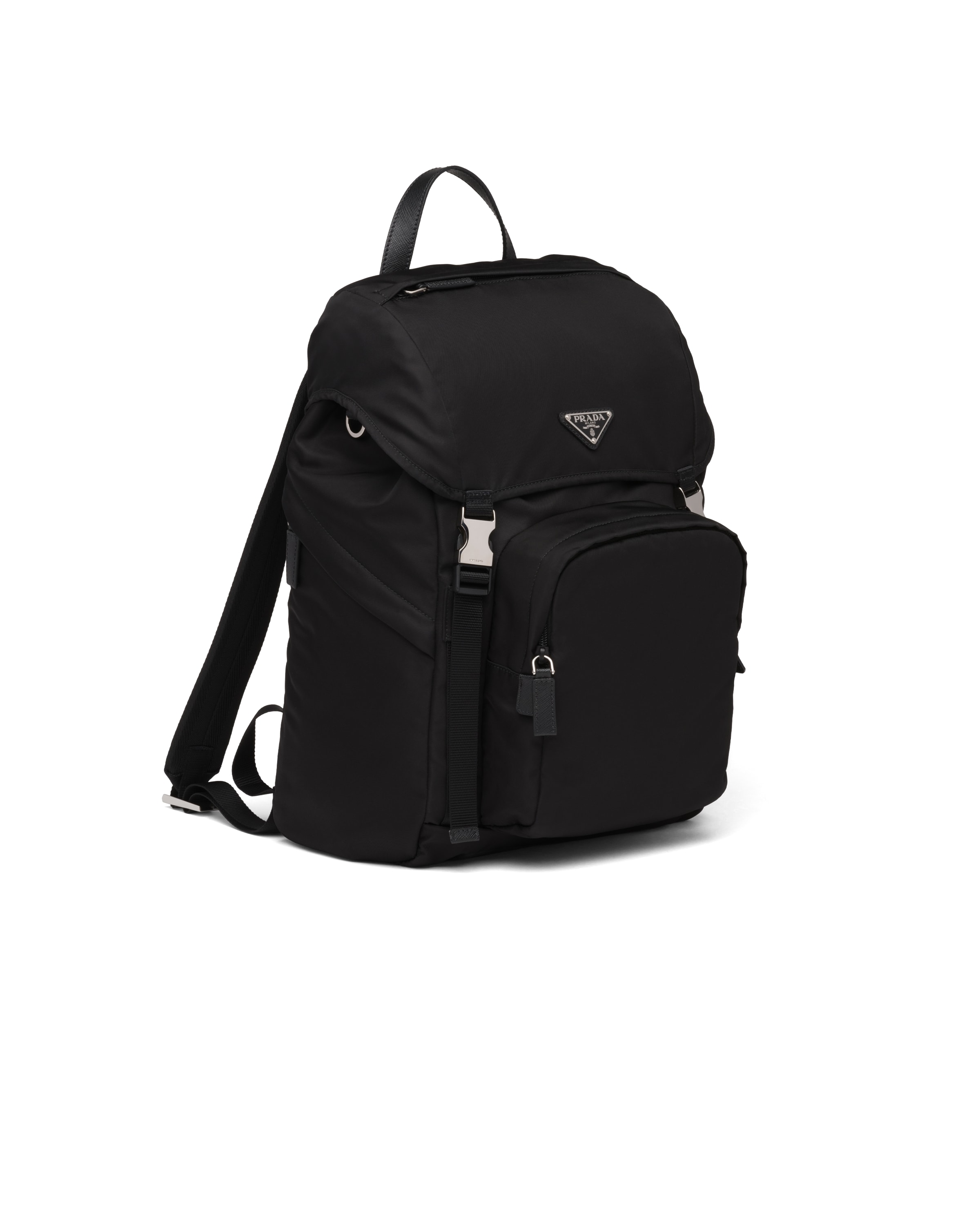 Black Nylon and Saffiano Leather Backpack | Prada