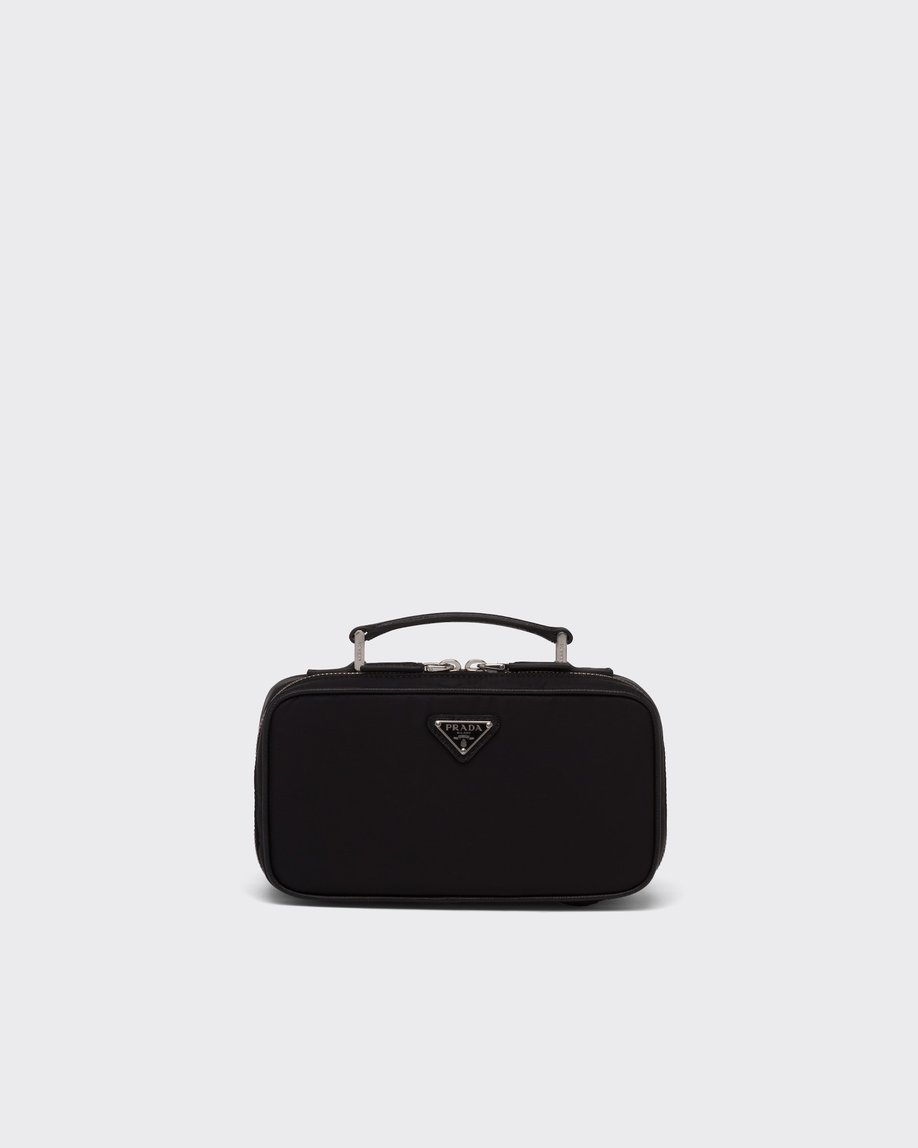 Black Re-nylon And Saffiano Leather Hand Weights Carry Case | PRADA