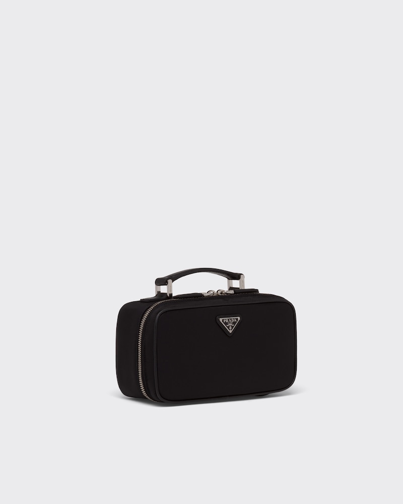 Black Re-nylon And Saffiano Leather Hand Weights Carry Case | PRADA