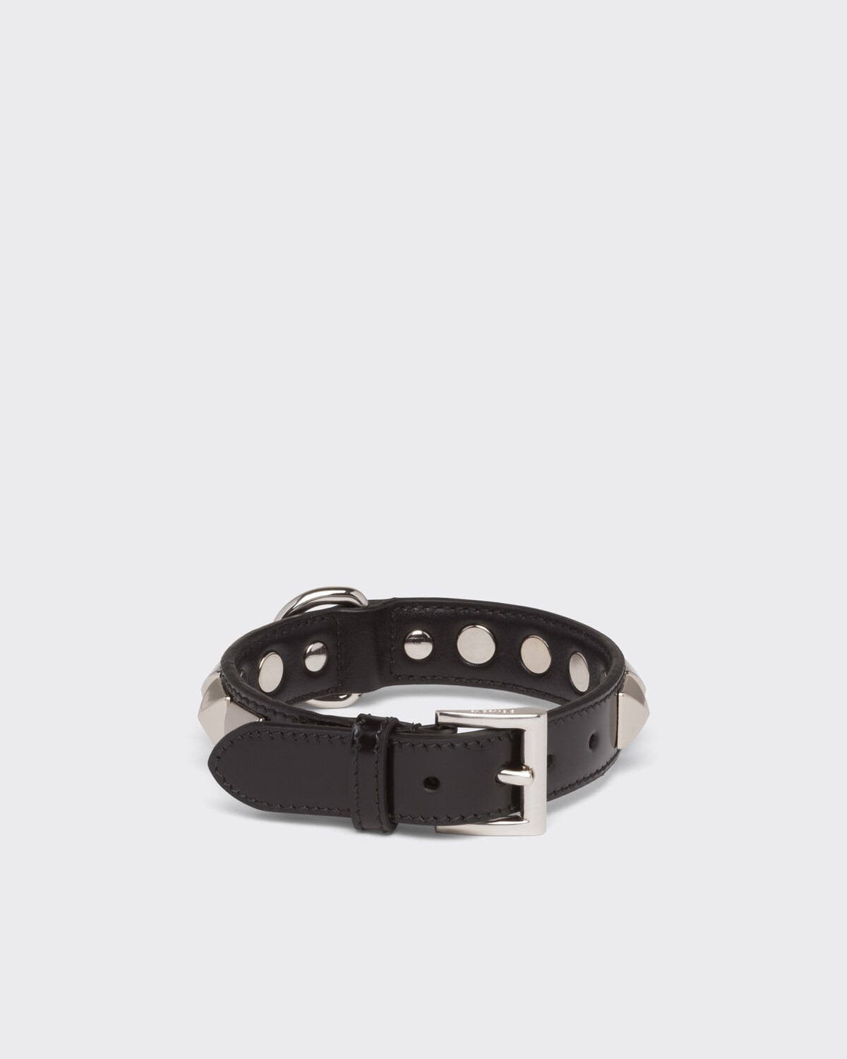 Black Brushed Leather Pet Collar | PRADA