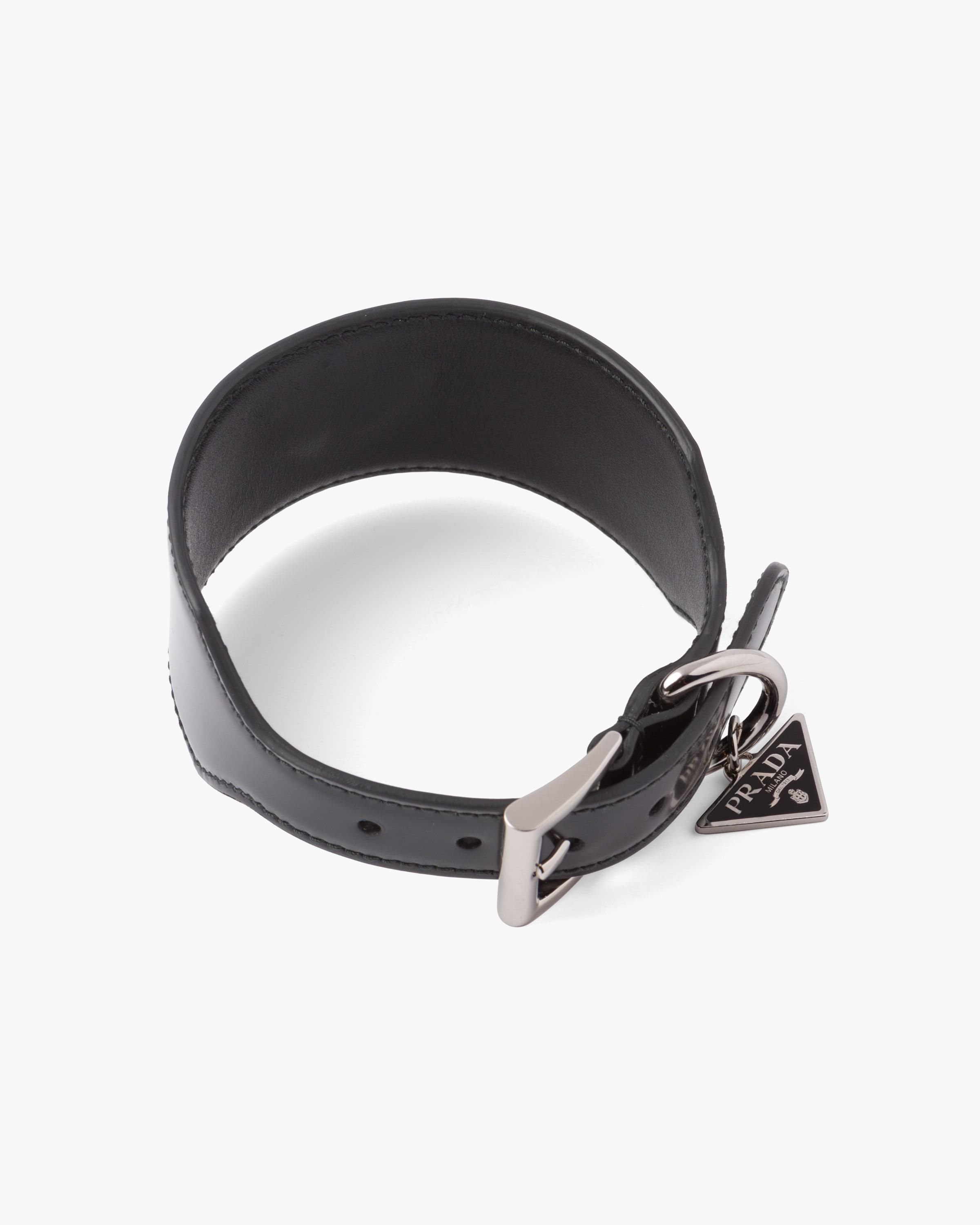 Black Brushed leather pet collar | Prada