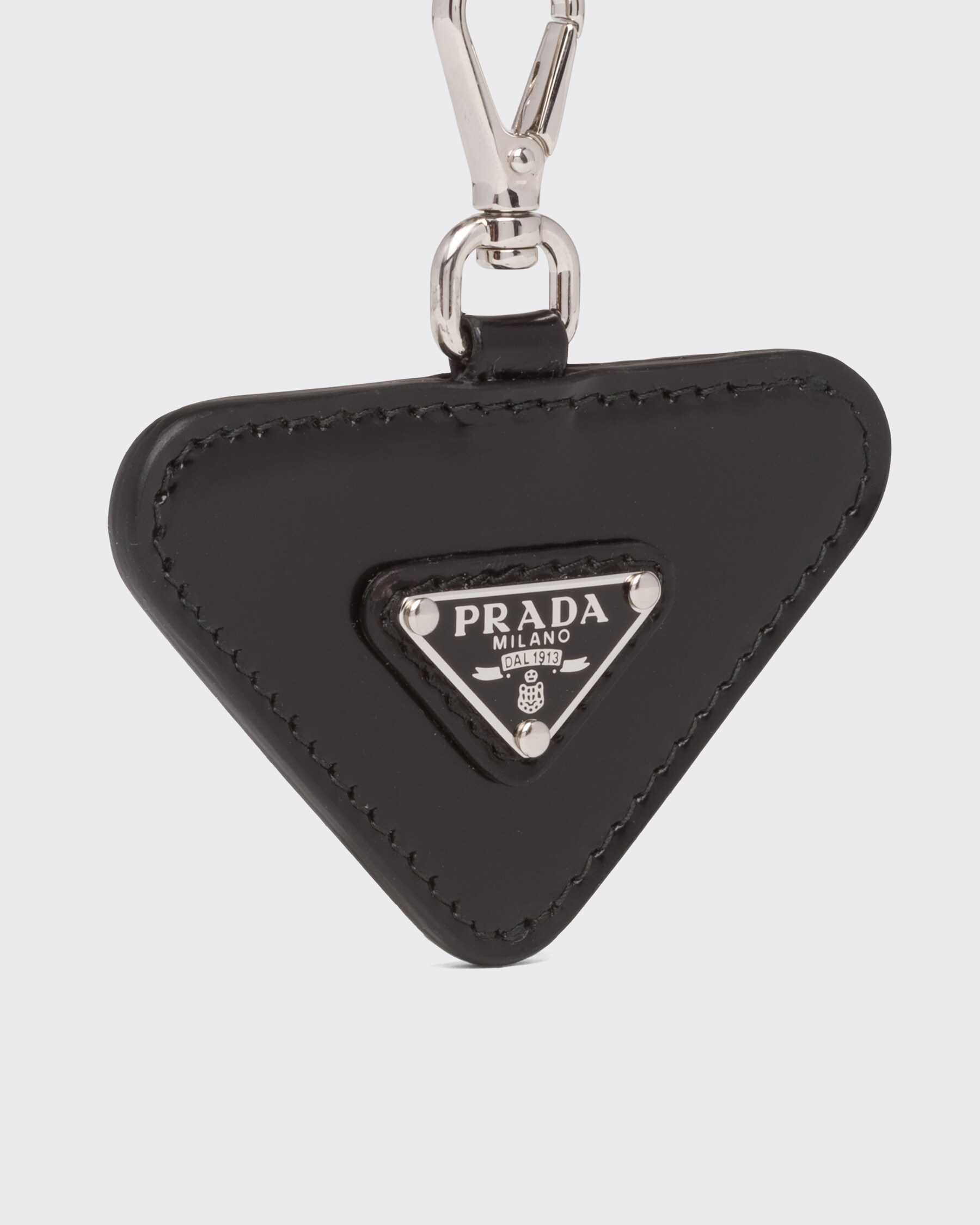 Black Brushed Leather Name Tag For Pet | PRADA